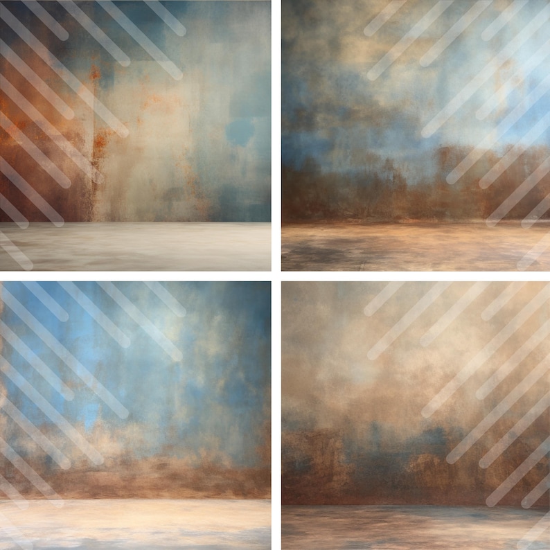 12 Old Master Digital Backdrops | Brown and Blue Grunge Backgrounds ...