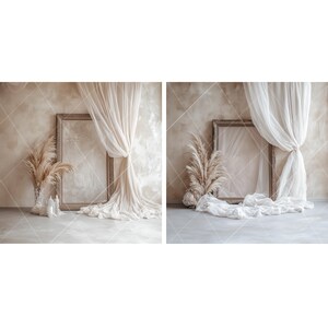 2 Boho Frame Digital Backdrops | Rustic Elegant Frame Background | Boho ...
