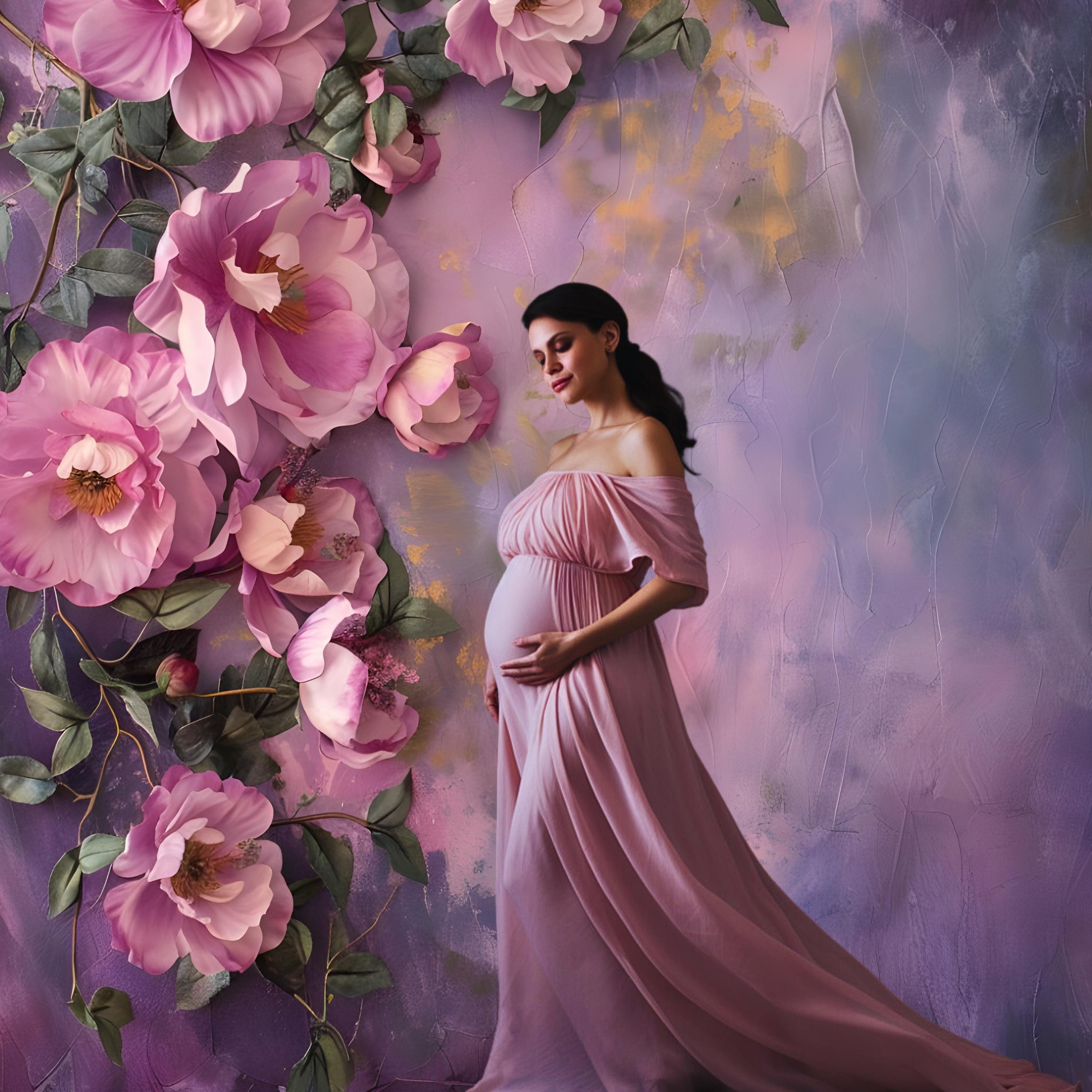 8 Garden in Bloom Digital Backdrops, Painted Lilac Flowers Background ...