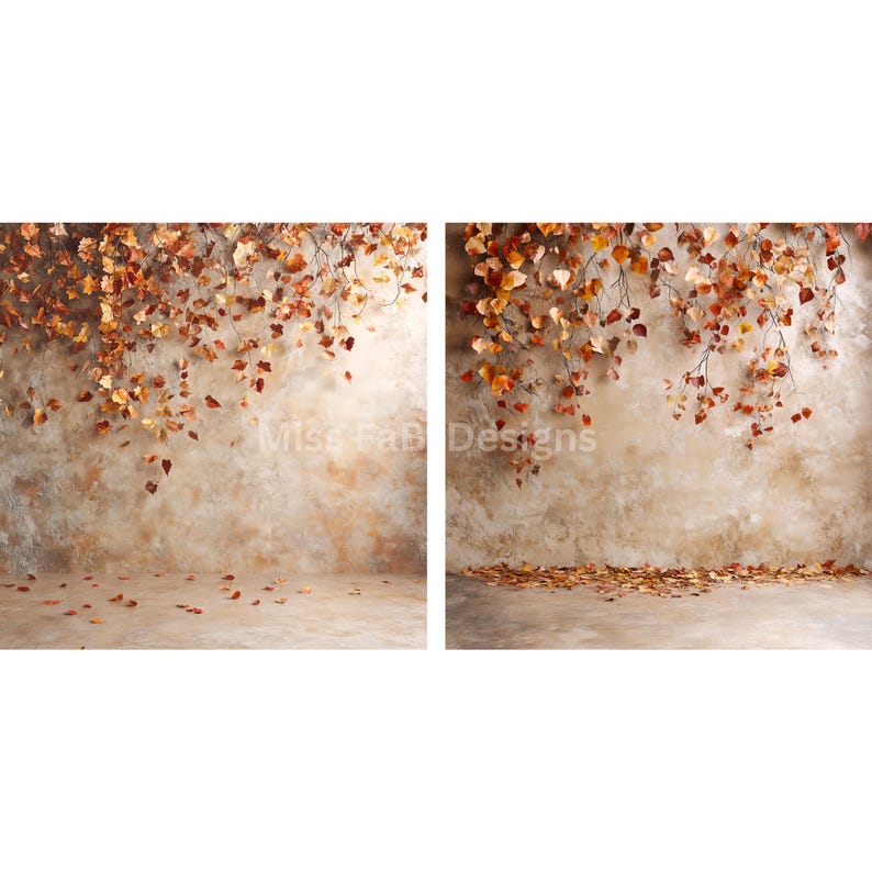 6 Fall Digital Backdrops, Autumn Background, Beige Photography Studio ...