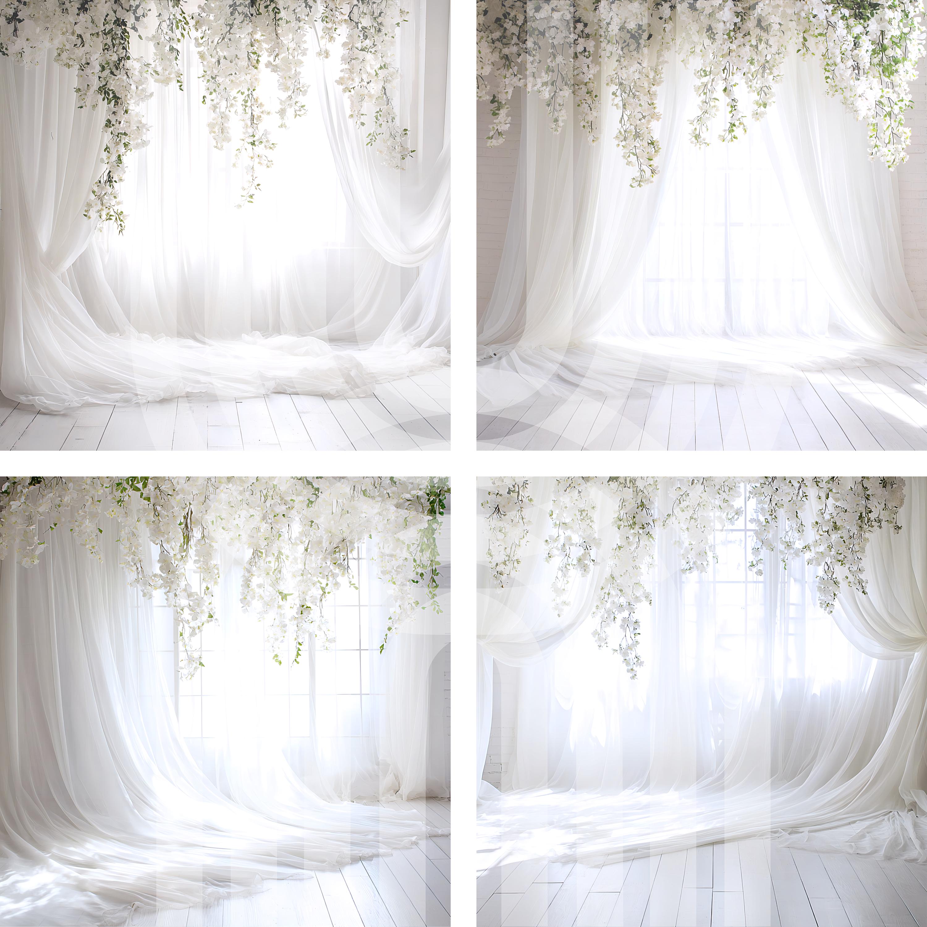 8 White Elegance Digital Backdrops, Digital Wedding Backdrop, White ...