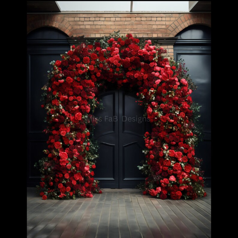 8 Rose Arch Backdrops Brick Wall Background Photography Digital ...