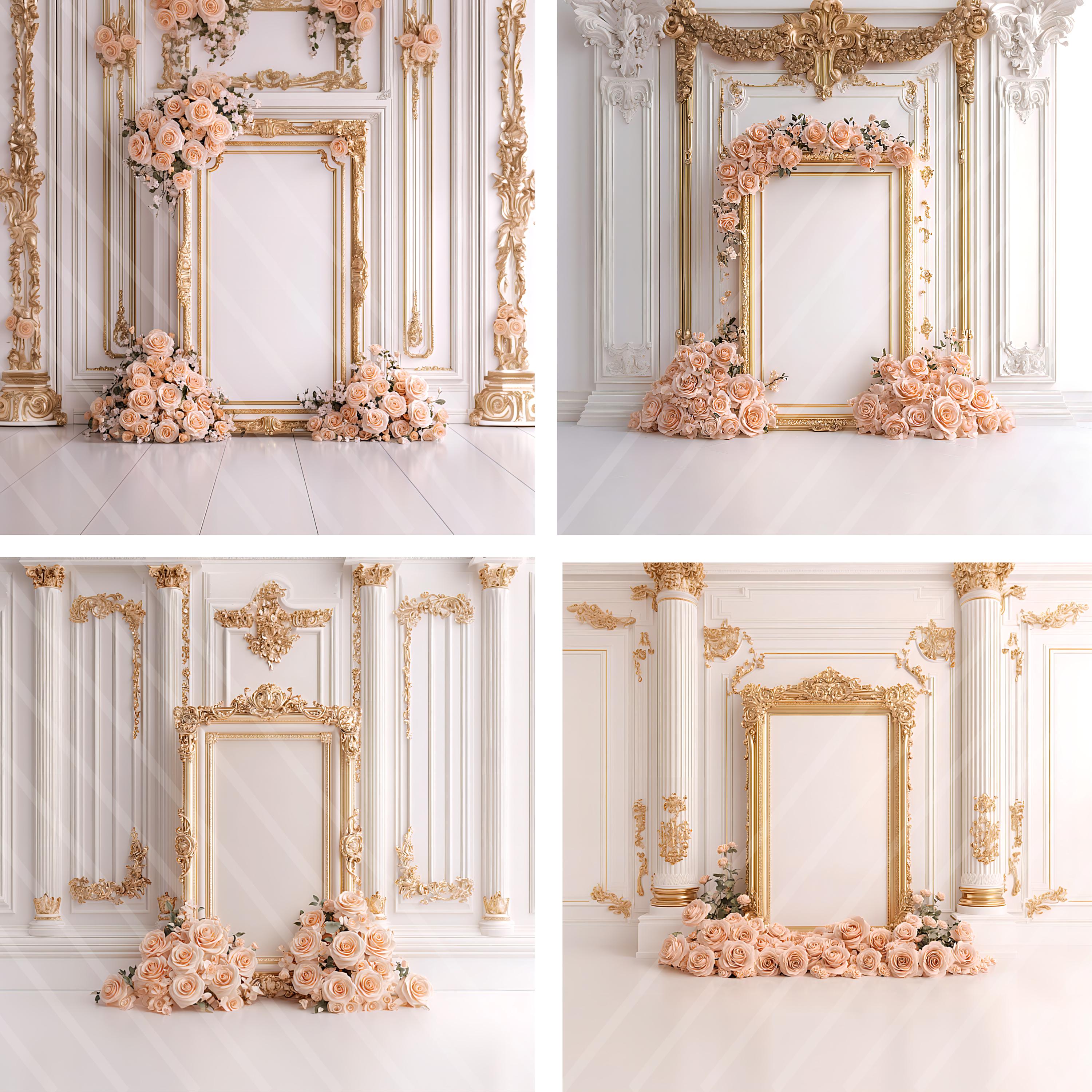 8 Palace Romance Digital Backdrops, Luxurious Palace Room Background ...