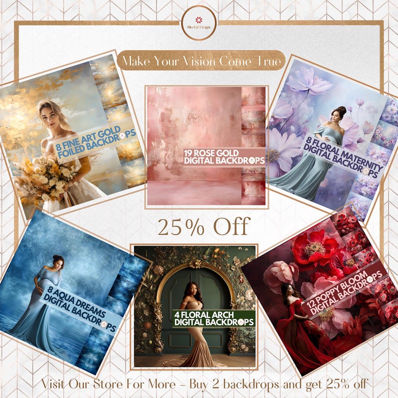 4 Moonlight Water Digital Backdrops, Starry Night Sky Ocean Backdrop ...