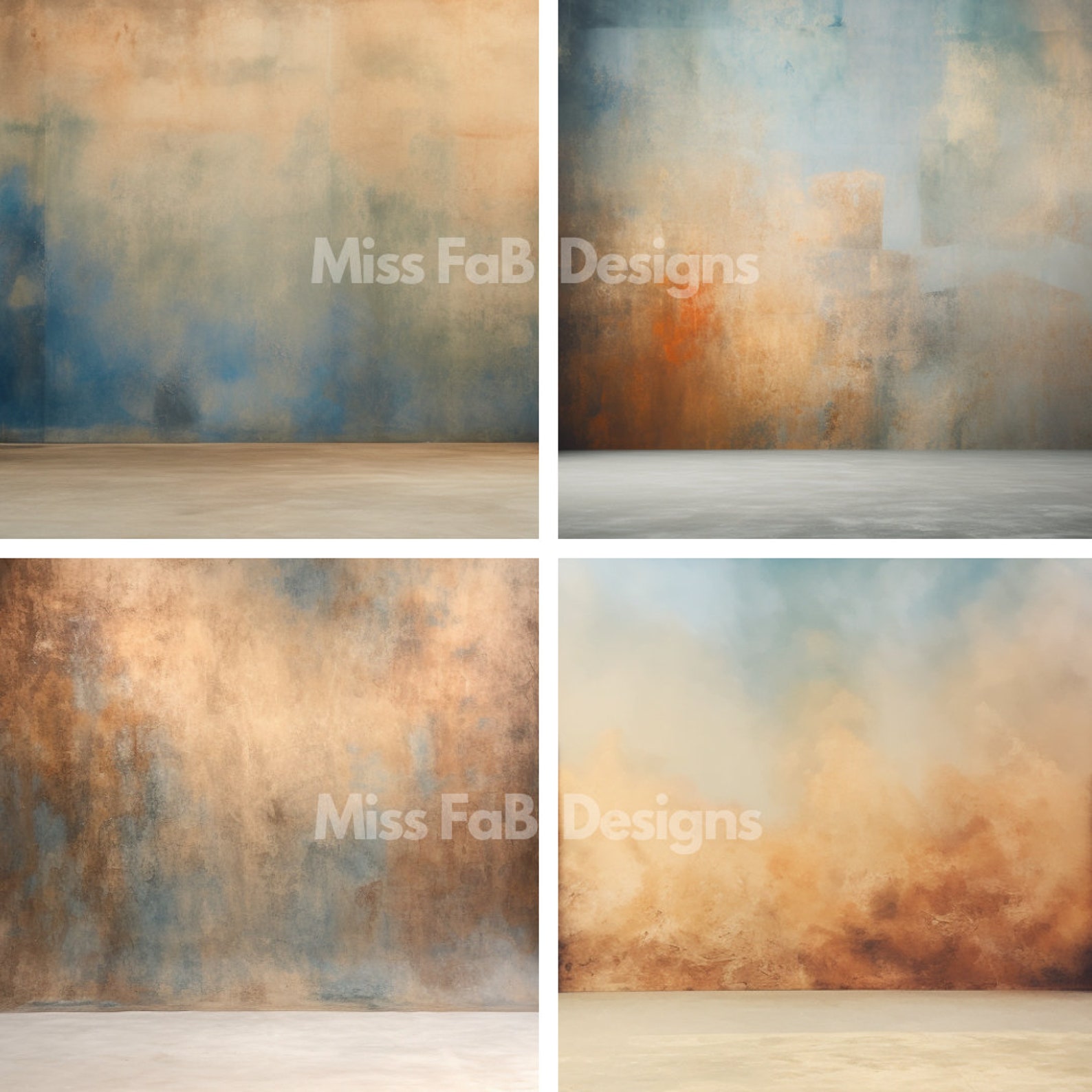 12 Old Master Digital Backdrops Brown and Blue Grunge Backgrounds ...