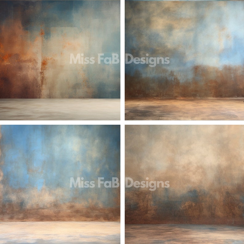 12 Old Master Digital Backdrops Brown and Blue Grunge Backgrounds ...