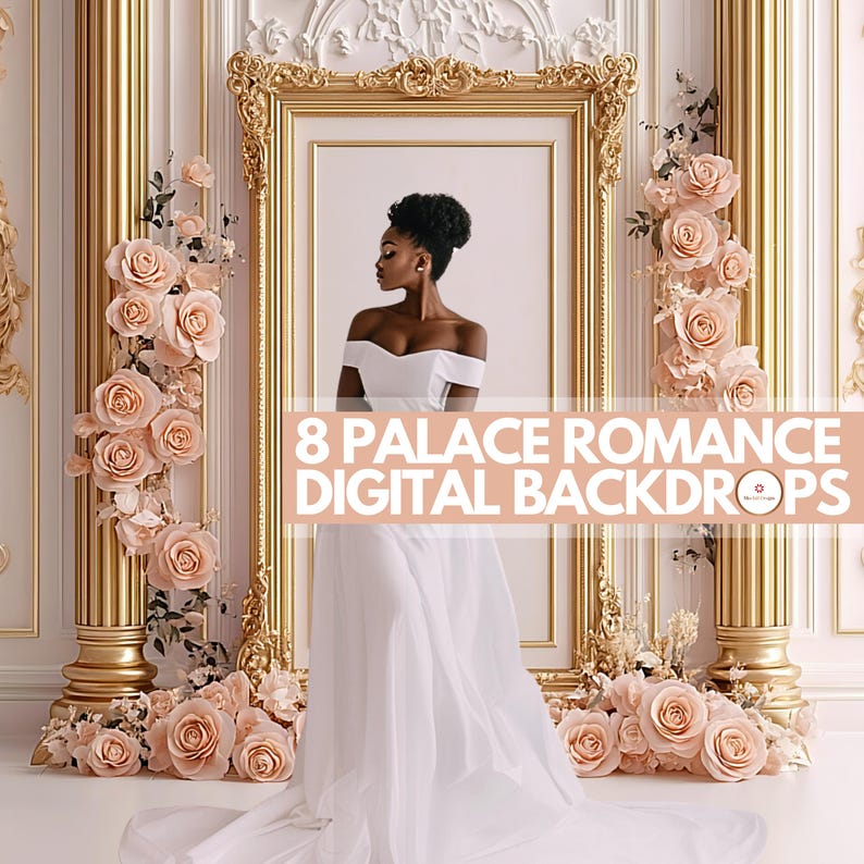 8 Palace Romance Digital Backdrops, Luxurious Palace Room Background ...
