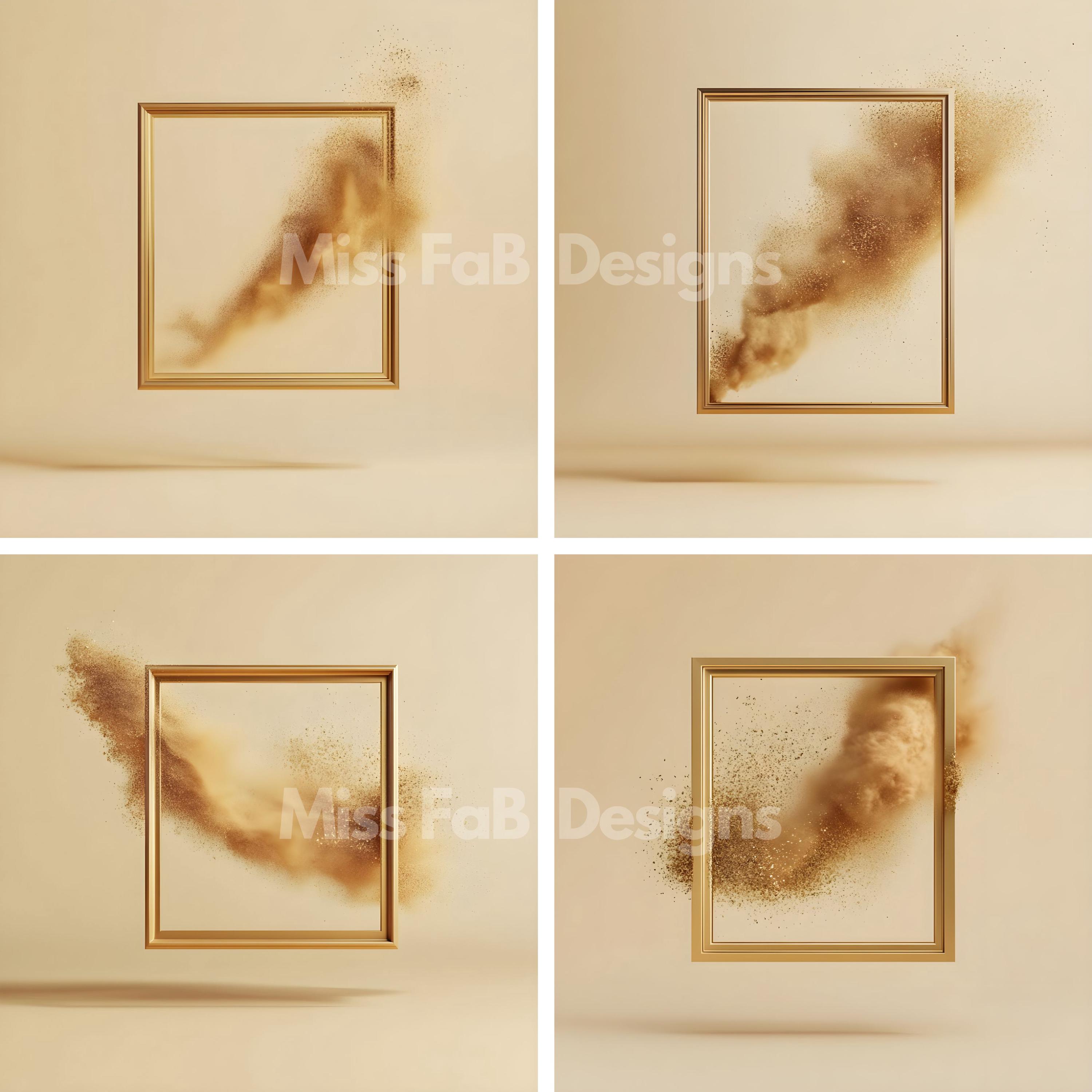 12 Gold Frame Digital Backdrops | Modern Golden Background | Classy ...