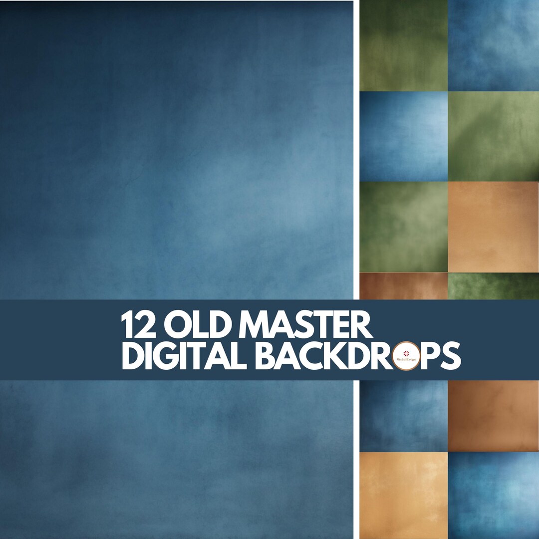 12 Old Master Digital Backdrops Textured Headshot Studio Blue ...
