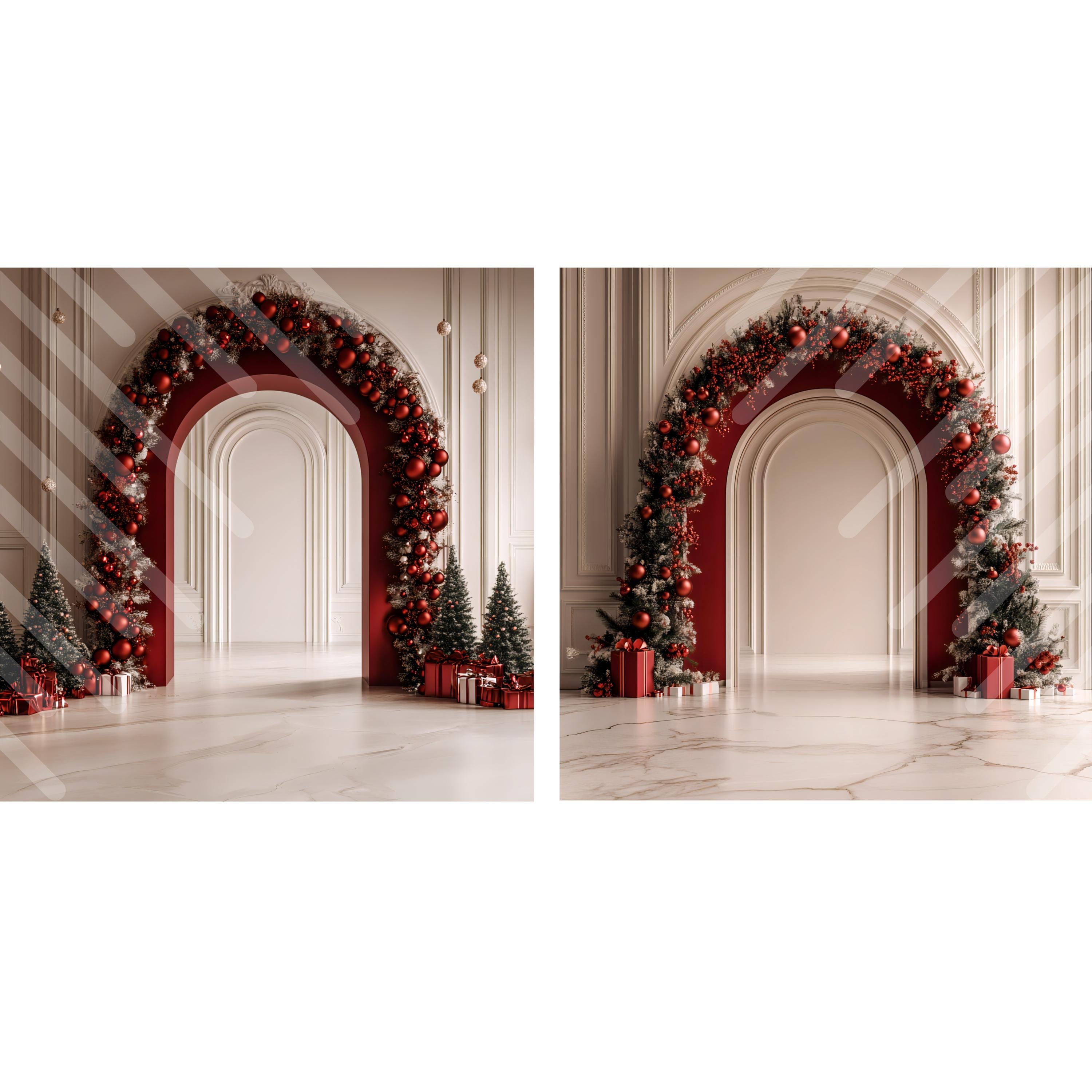 6 Christmas Arch Digital Backdrops | Christmas Backdrops | Winter ...