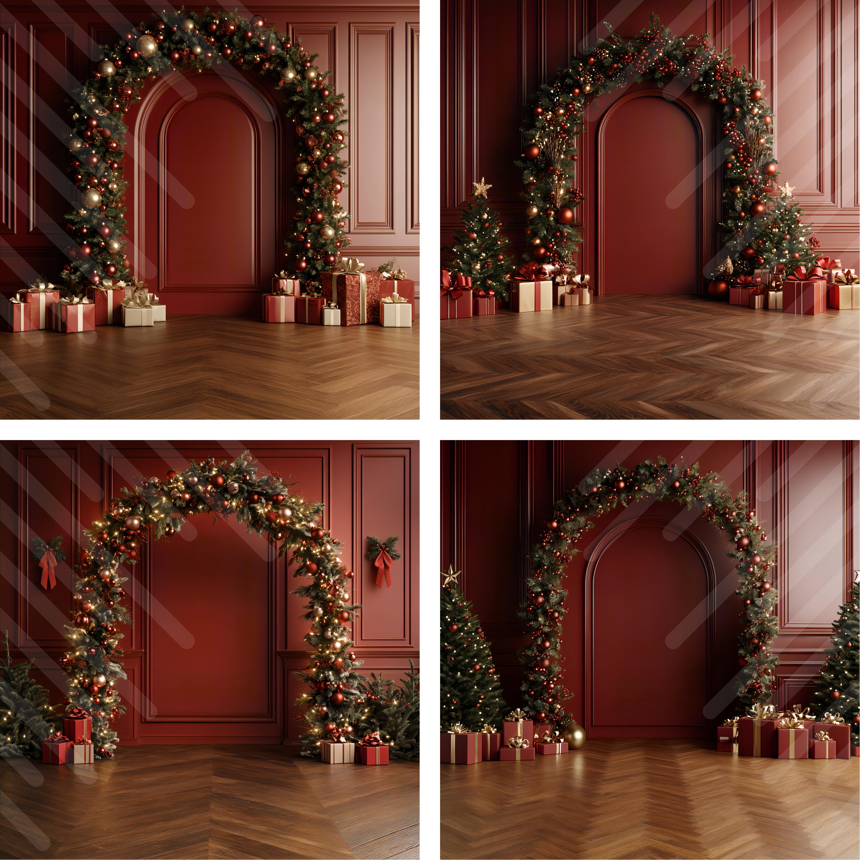 10 Christmas Arch Digital Backdrops | Christmas Backdrop | Christmas ...