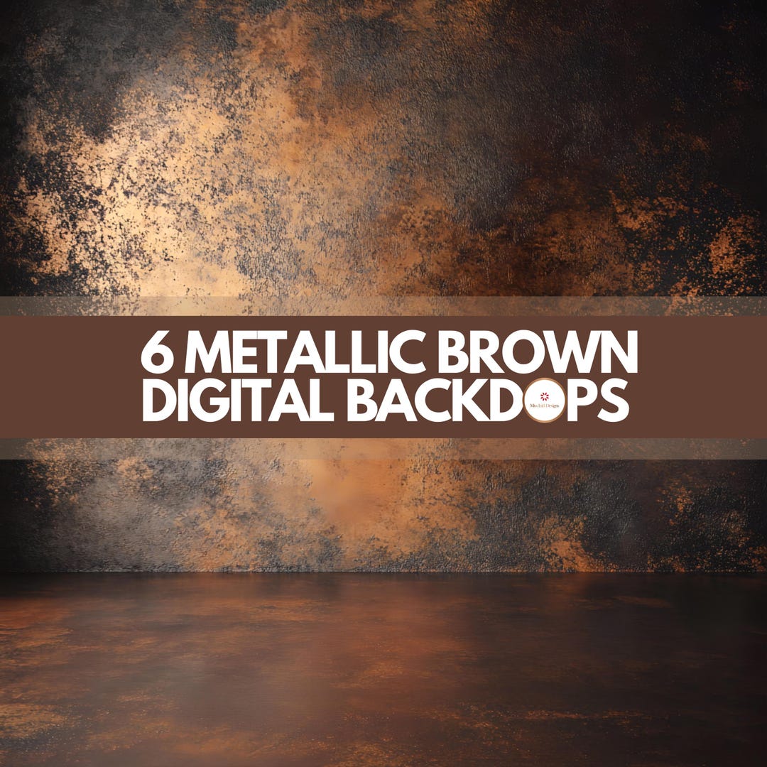 6 Metallic Brown Digital Backdrops |distressed Copper Fine Art ...