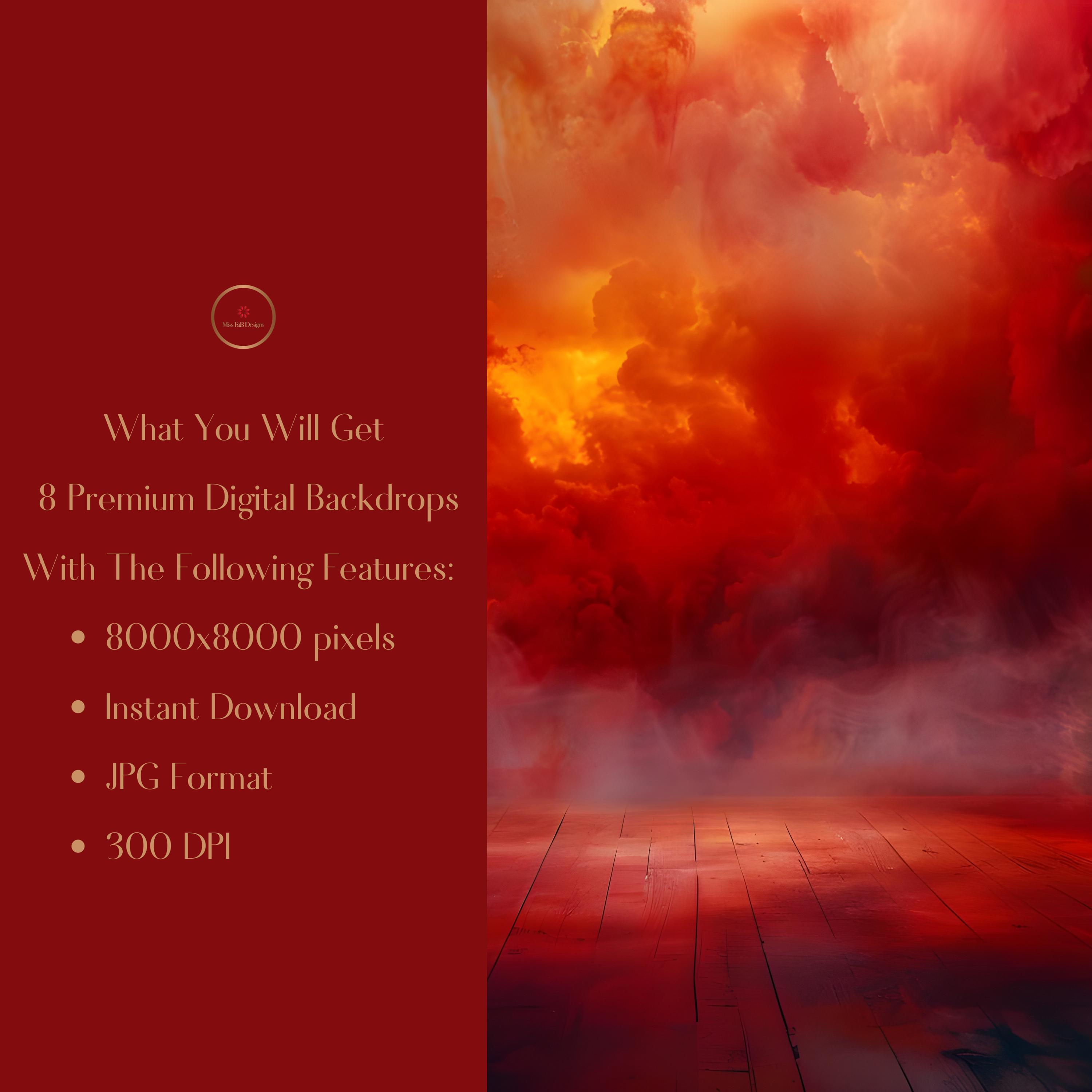 8 Inferno Passion Digital Backdrops | Fire Themed Background | Dramatic ...