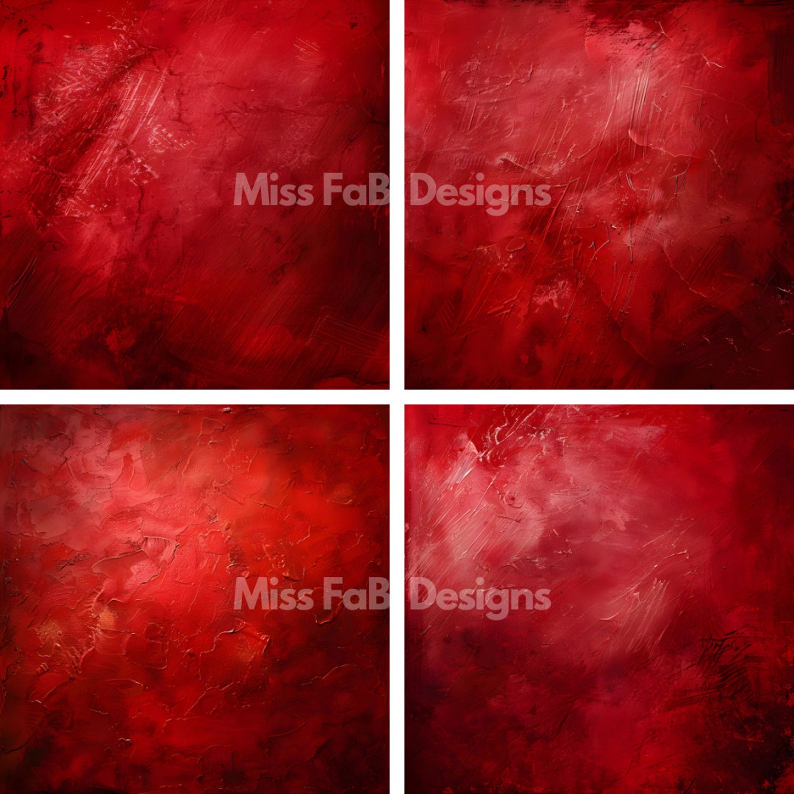 8 Red Painted Distressed Digital Backdrops | Red Hand Painted Textured ...