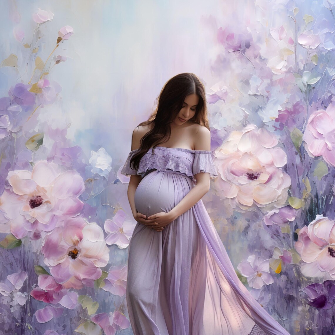 8 Lilac Flowers Digital Backdrops Pastel Fine Art Background Hand ...