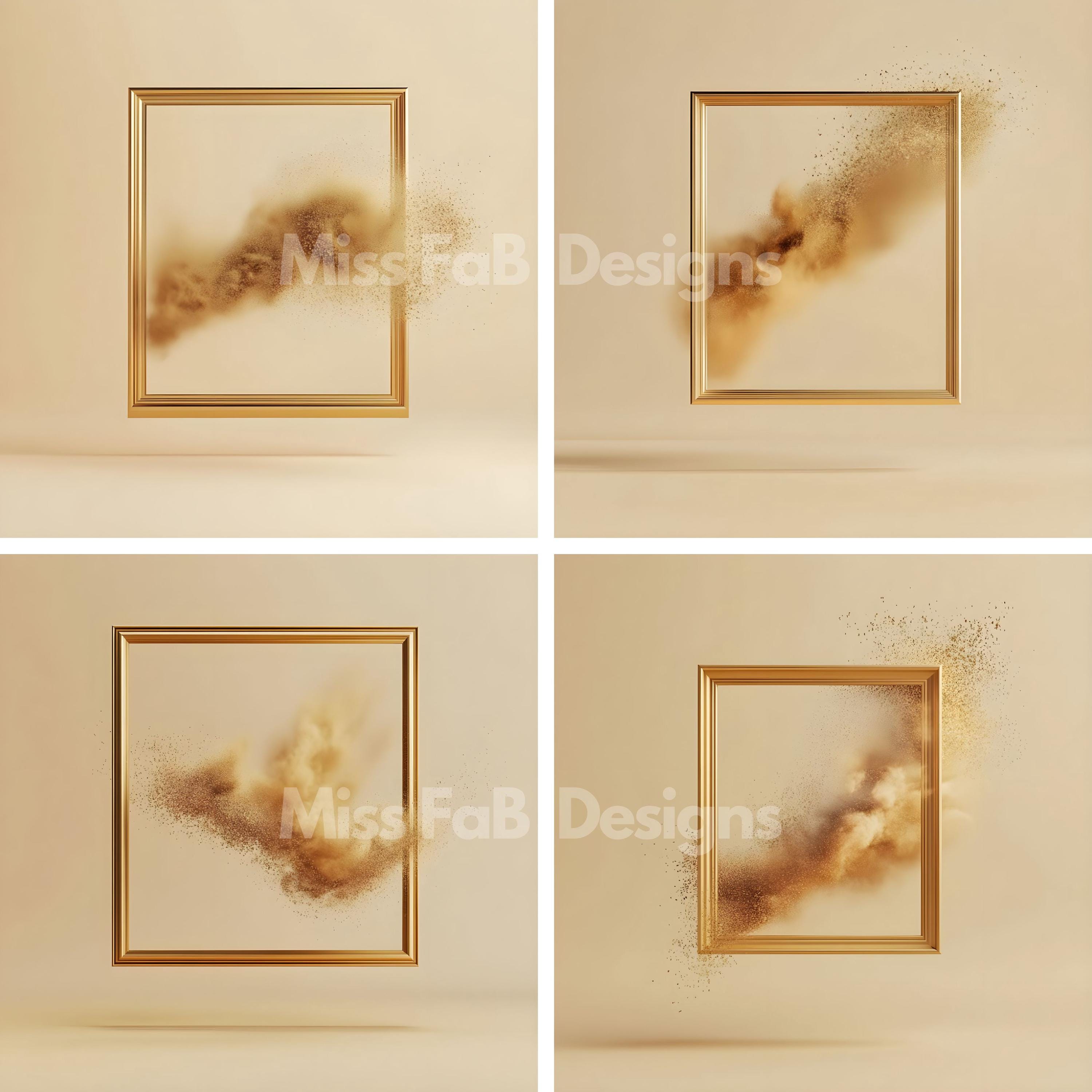 12 Gold Frame Digital Backdrops | Modern Golden Background | Classy ...