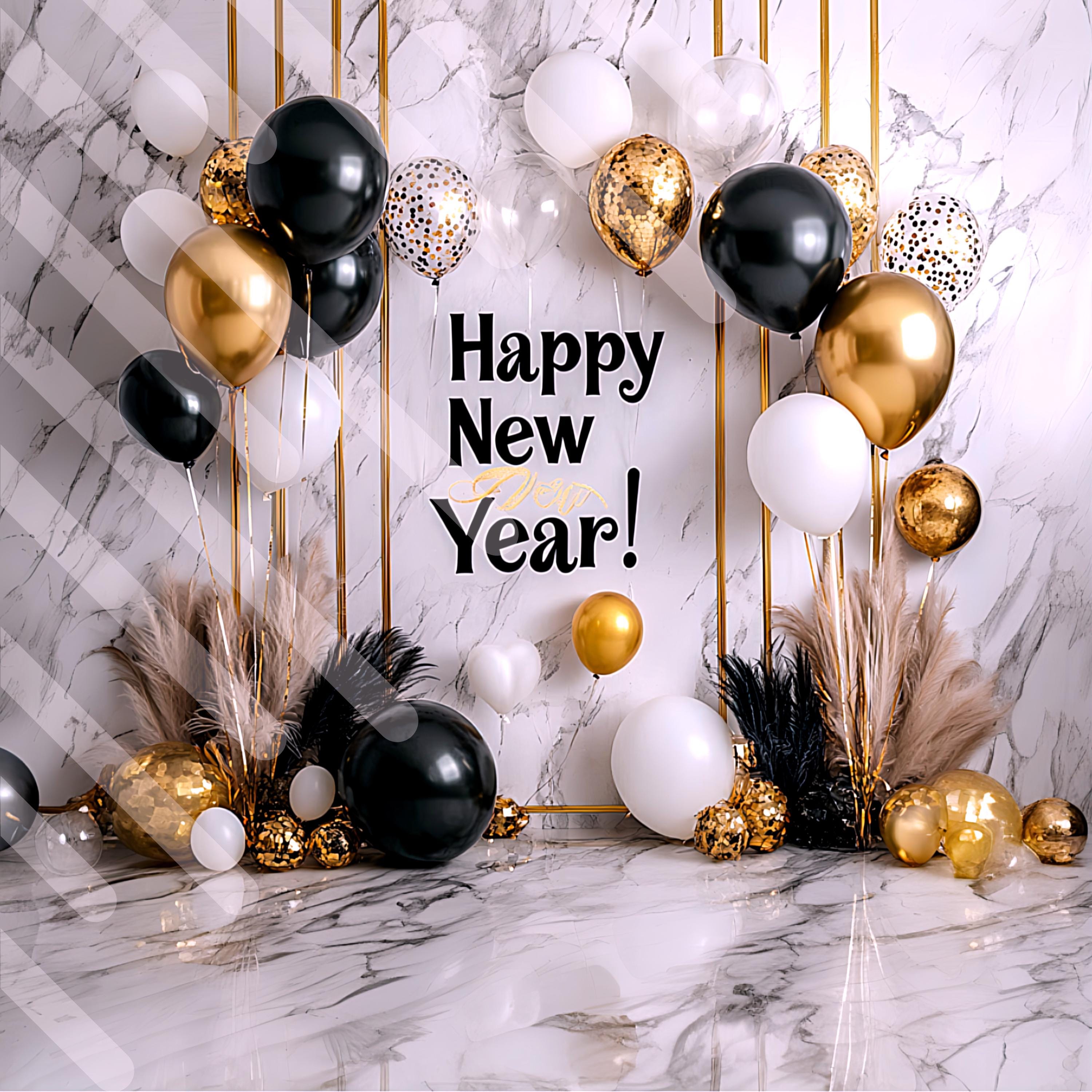 New Year's Eve Party Digital Backdrop, Luxurious New Year's Party ...