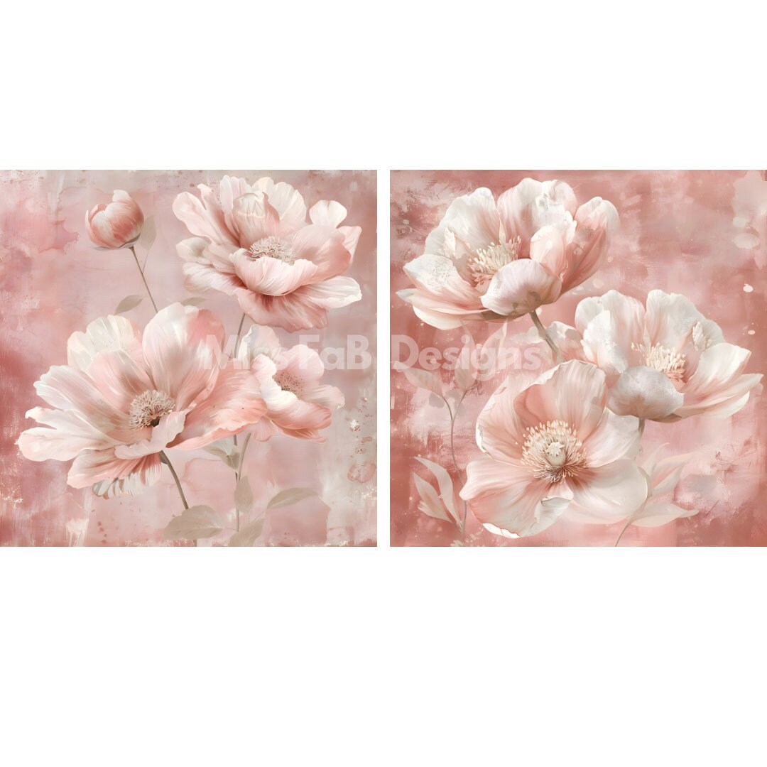 6 Rose Gold Digital Backdrops | Floral Pink Photoshoot Background ...