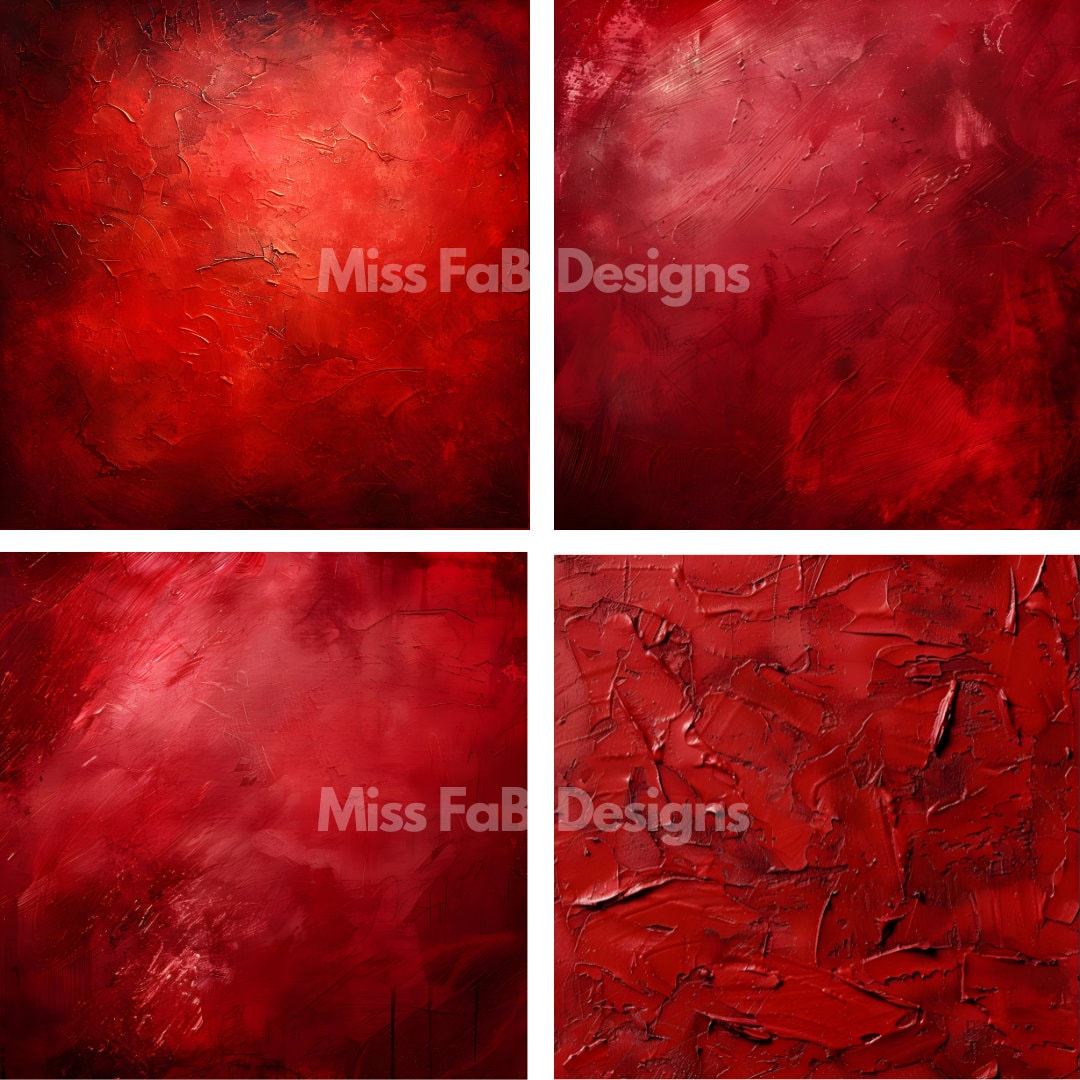 8 Red Painted Distressed Digital Backdrops | Red Hand Painted Textured ...