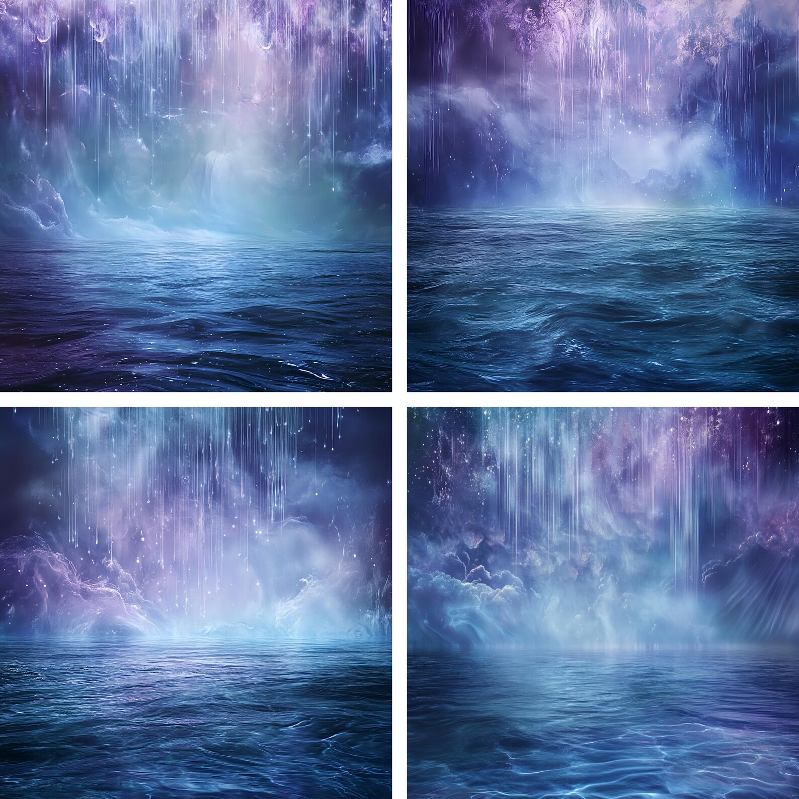 4 Water Digital Backdrops, Starry Water Backdrops, Fantasy Water ...