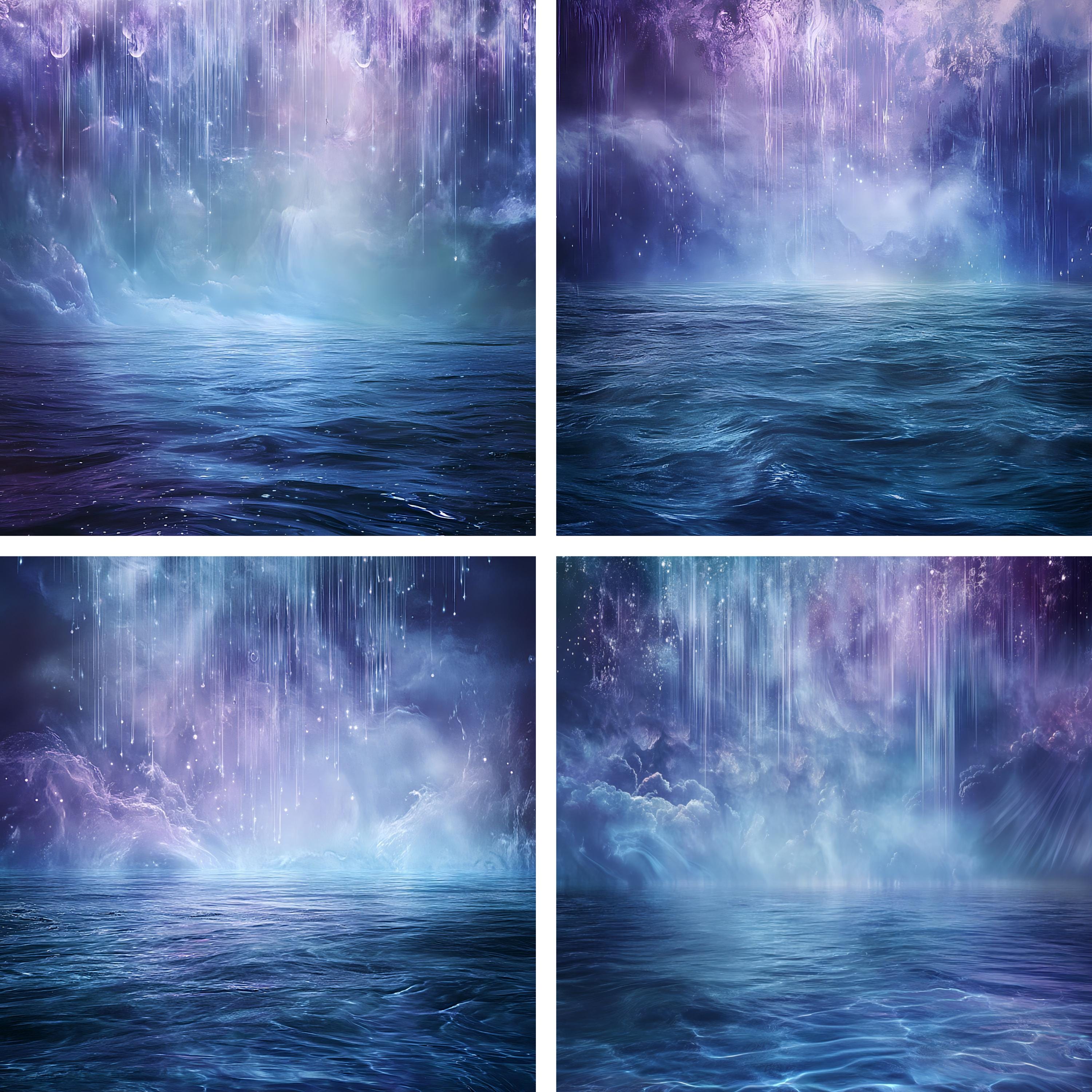 4 Water Digital Backdrops, Starry Water Backdrops, Fantasy Water ...