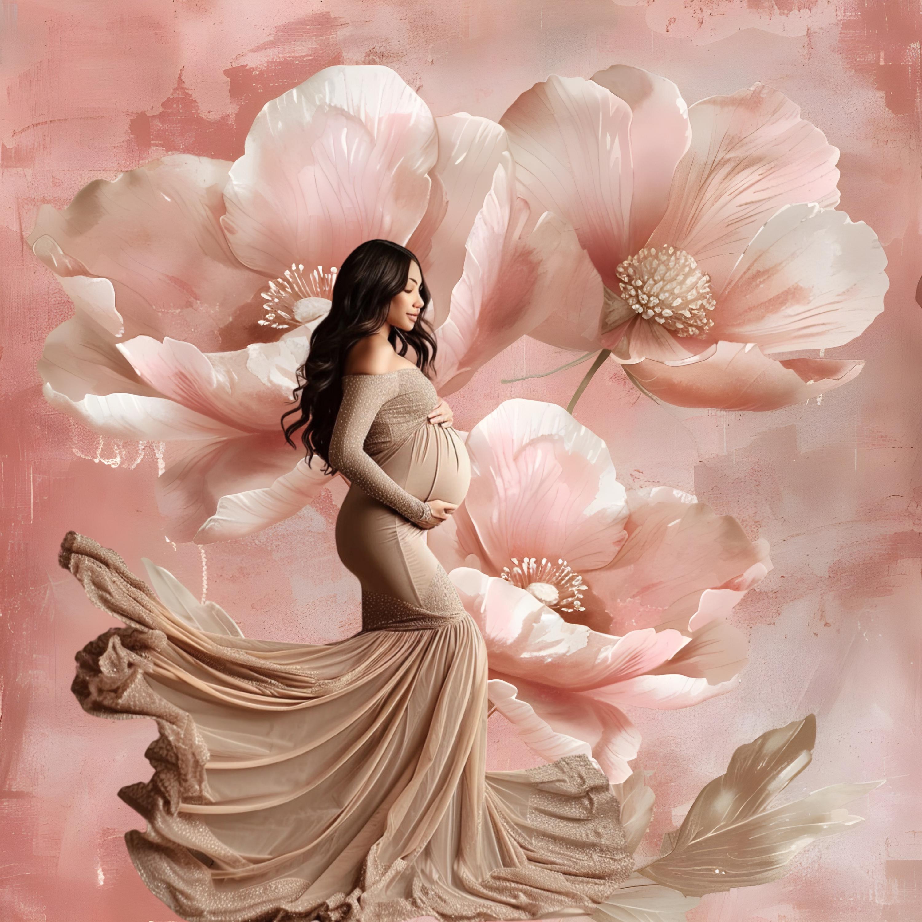 6 Rose Gold Digital Backdrops | Floral Pink Photoshoot Background ...