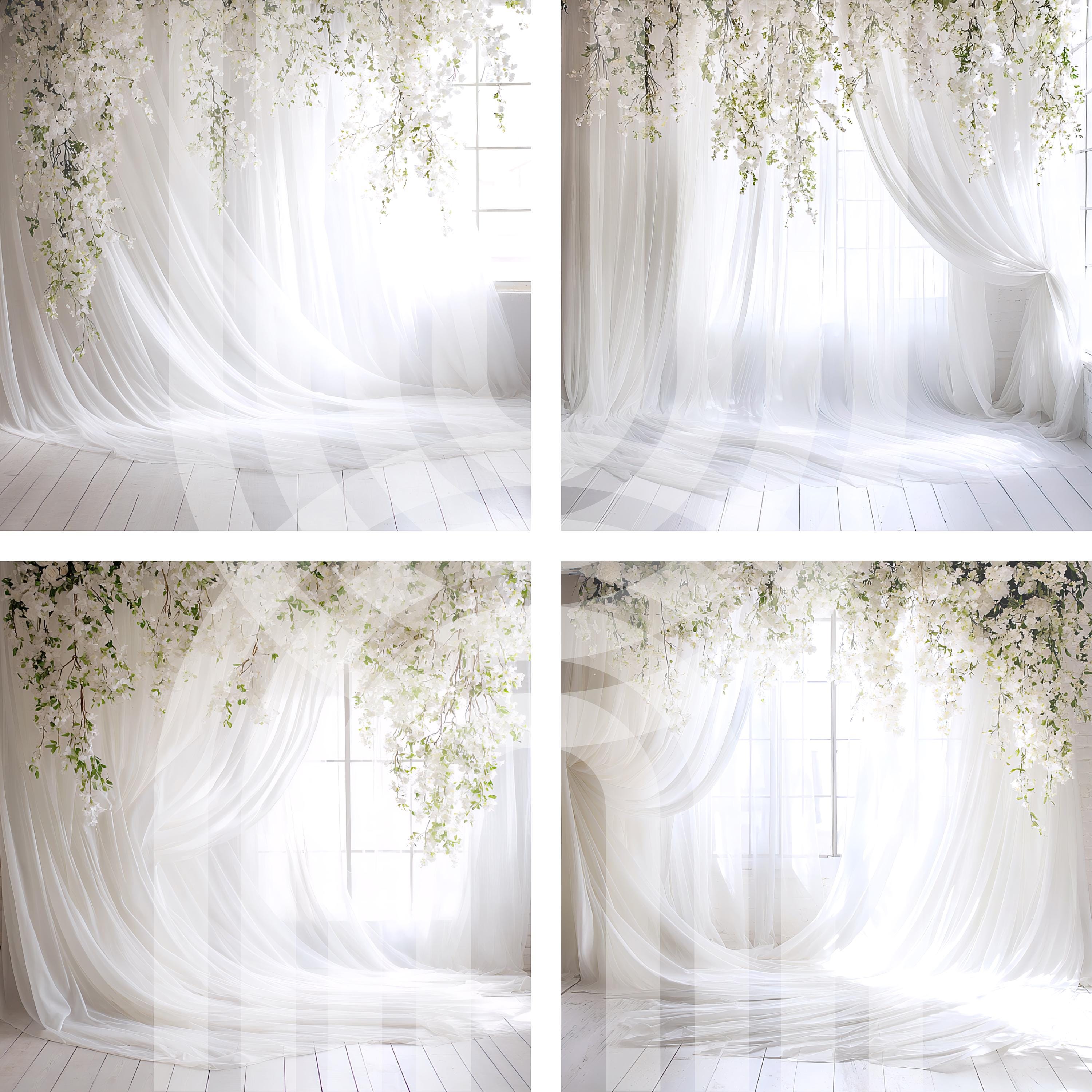8 White Elegance Digital Backdrops, Digital Wedding Backdrop, White ...
