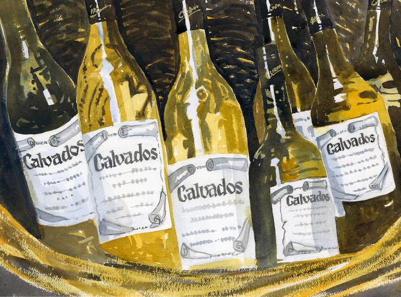 Calvados, Honfleur, France. Still Life Fine Art Watercolour Print. - Etsy