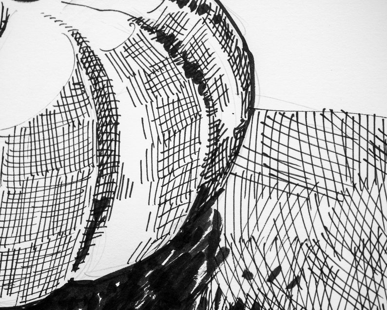Crown Prince Squash, Pen and Ink Still Life Print, Fine Art Print ...
