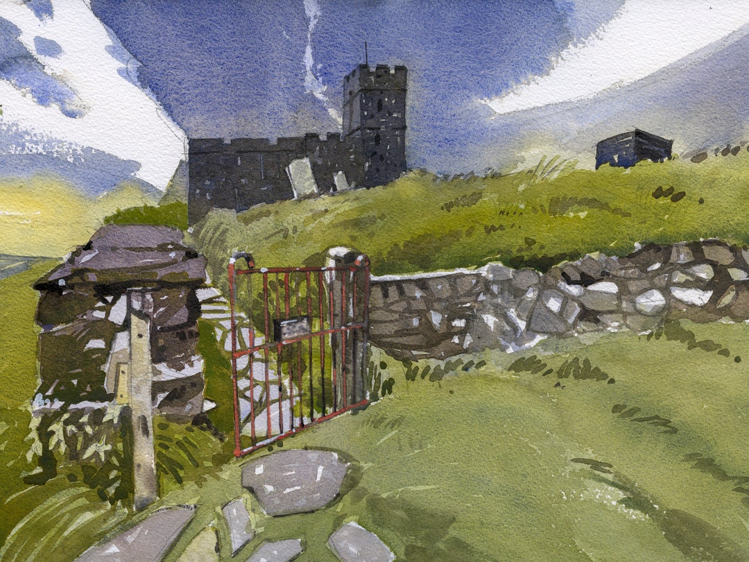 Brentor Church, Dartmoor, Devon, Watercolour Print, English Landscape ...