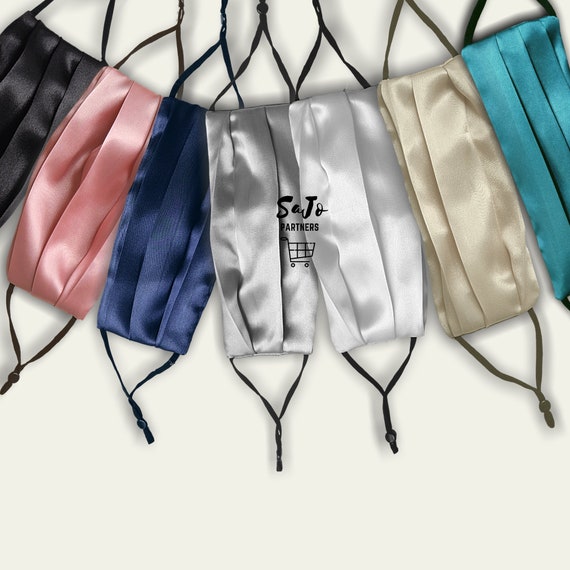 Satin Face Mask with Filter Pocket and Nose Wire | Etsy