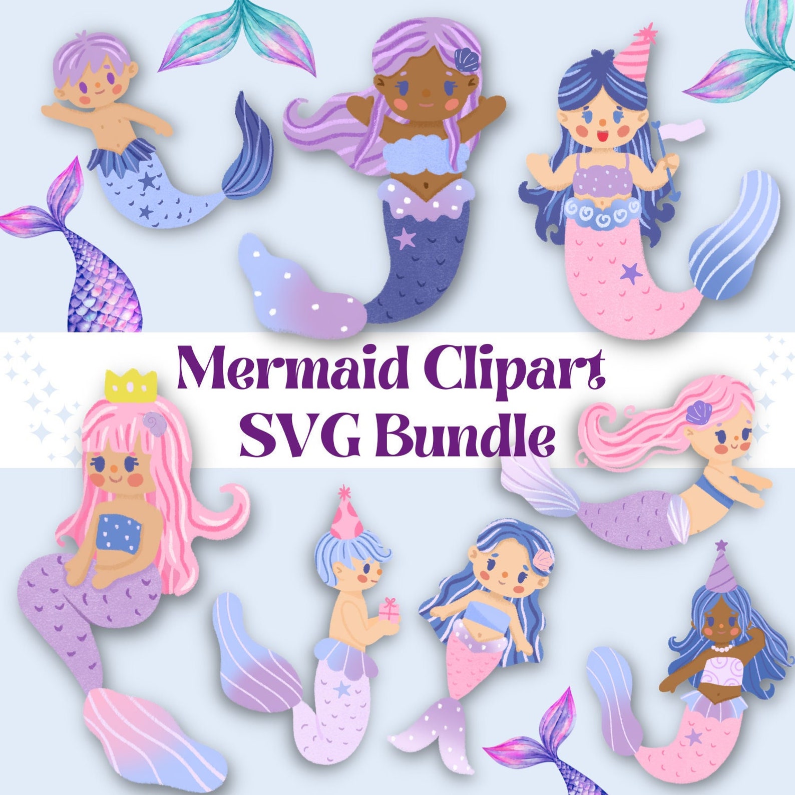Mermaid Tail Mermaids Svg Mermaid Clipart Mermaid Clip Art Etsy