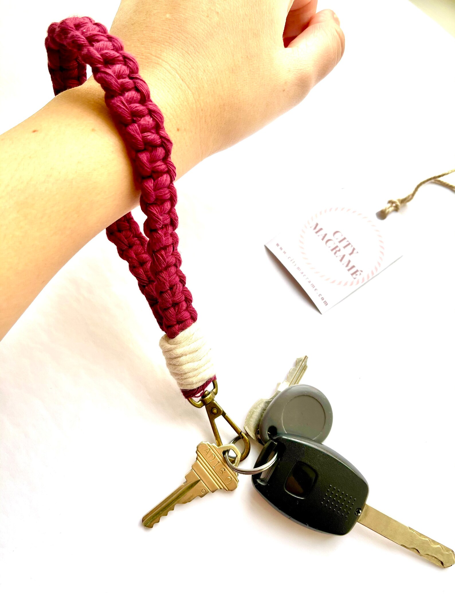 Wrist Lanyard Macrame Keychain Wristlet Keychain Lanyard - Etsy