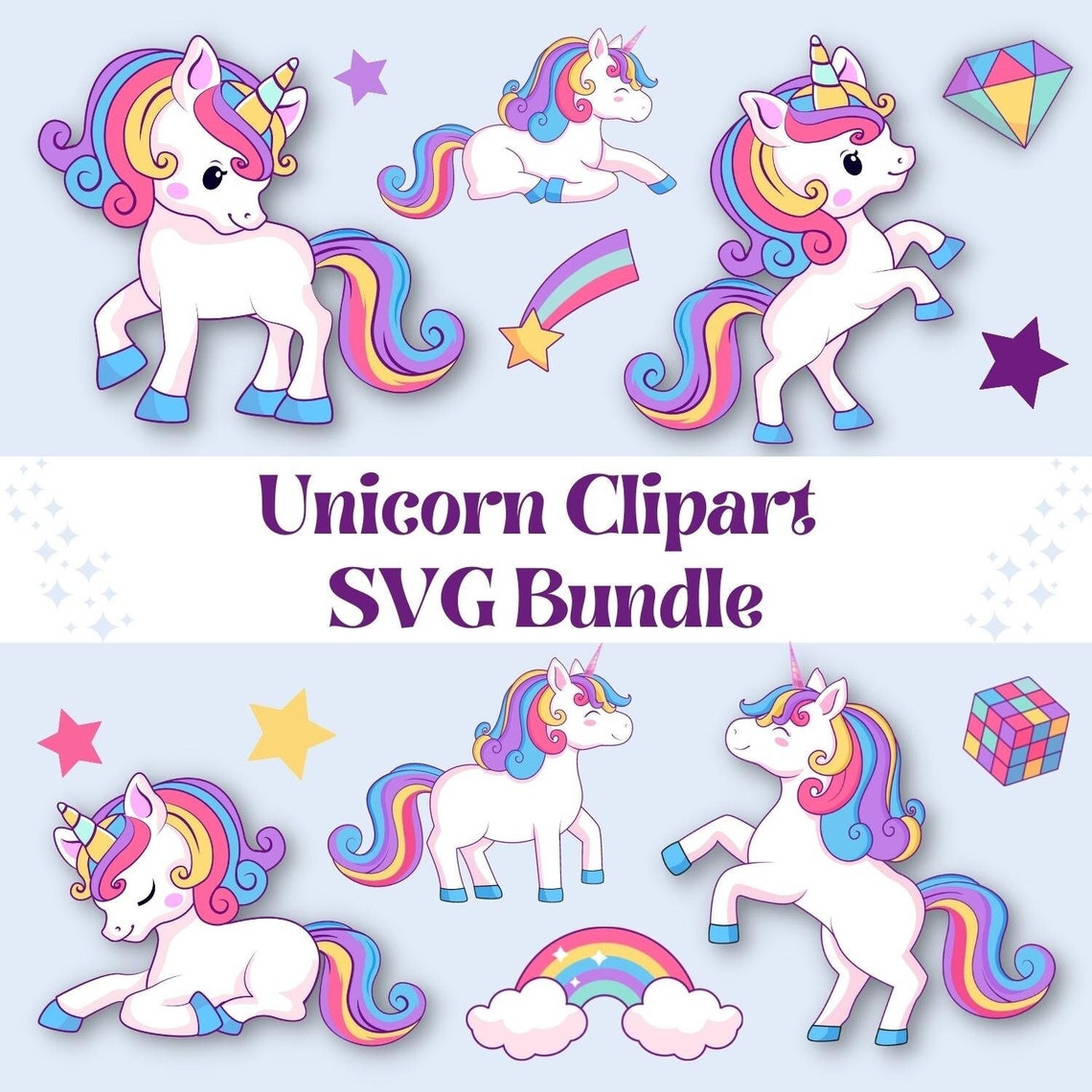 Unicorn Clipart Unicorn Clip Art Svg Unicorn Unicorn Svg - Etsy