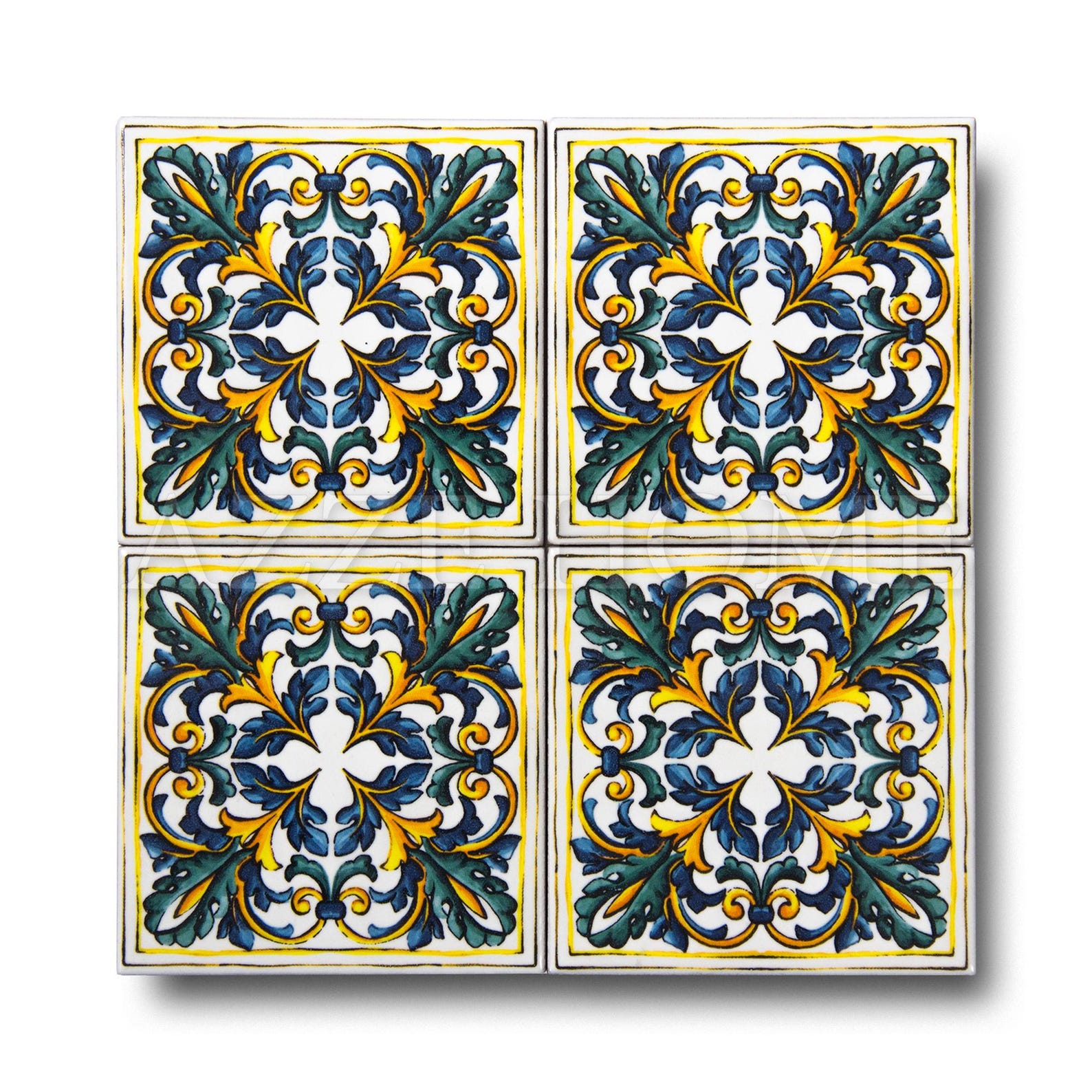 Handmade Patterned Mosaic Tiles, 10cm*10cm(4in*4in) Porcelain Tile ...