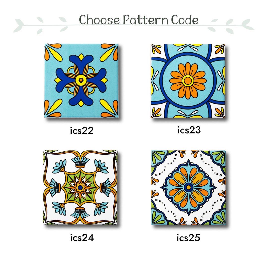 Mexican Patterned Porcelain Tiles, 10cm*10cm(4in*4in) Porcelain Tile ...