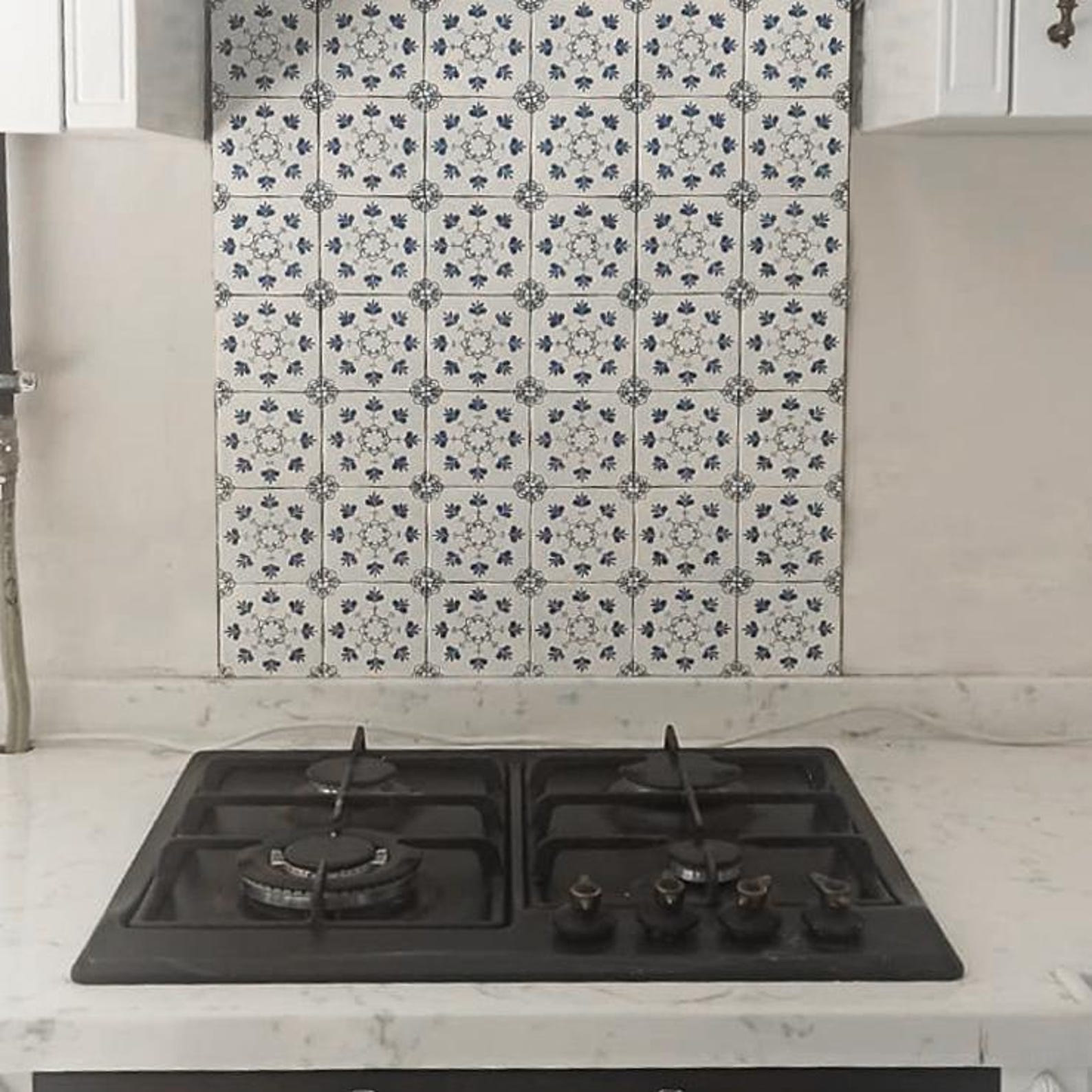 Blue Handmade Tiles, Decorative Floor Tiles, 10cm*10cm(4in*4in ...