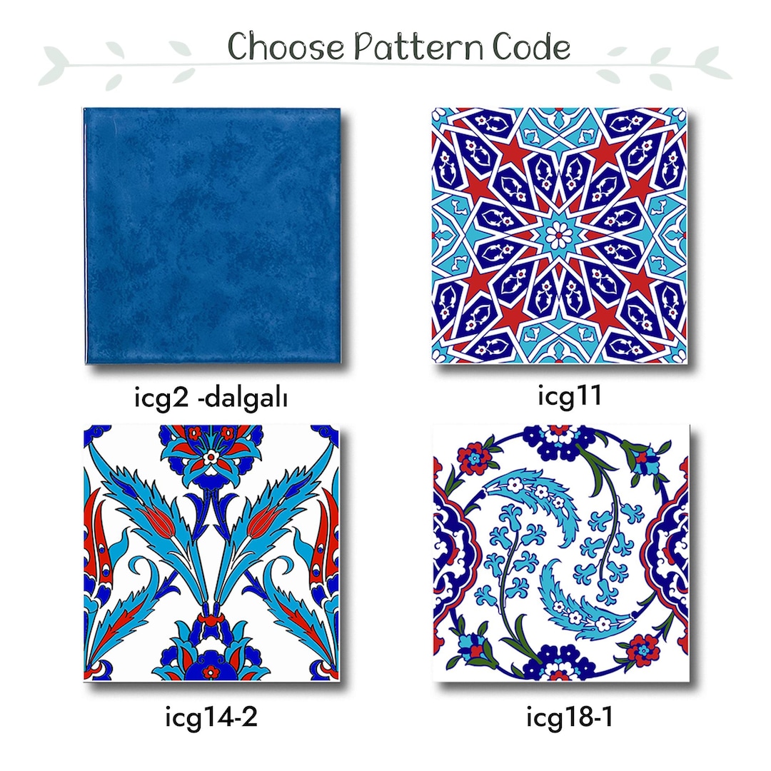 Ottoman Patterned Tiles, 20x20 Cm(8x8 In) Porcelain Tile, Special ...