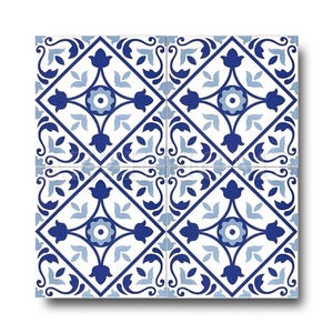 Blue Handmade Tiles, Decorative Floor Tiles, 10cm*10cm(4in*4in ...