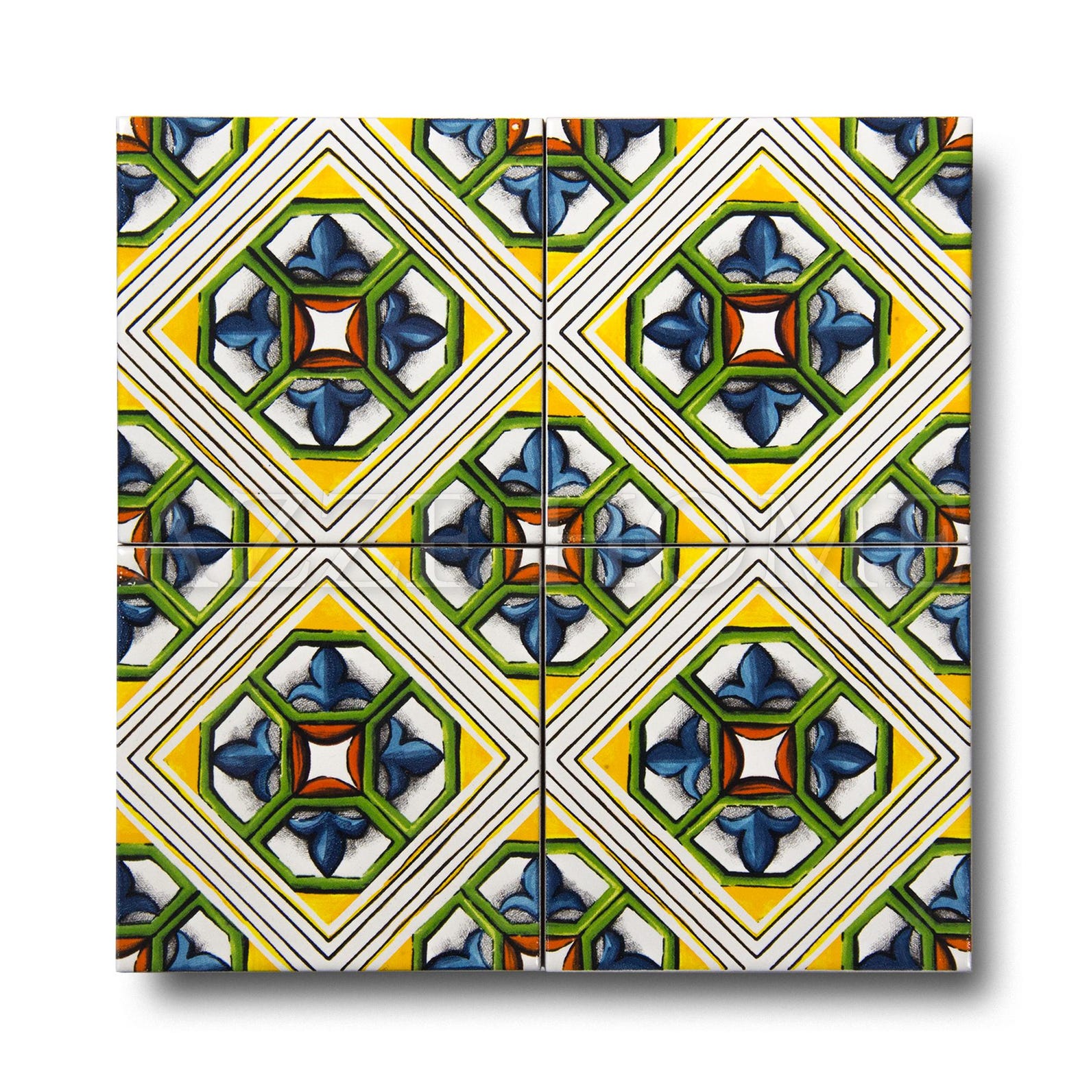 Handmade Patterned Mosaic Tiles, 10cm*10cm(4in*4in) Porcelain Tile ...