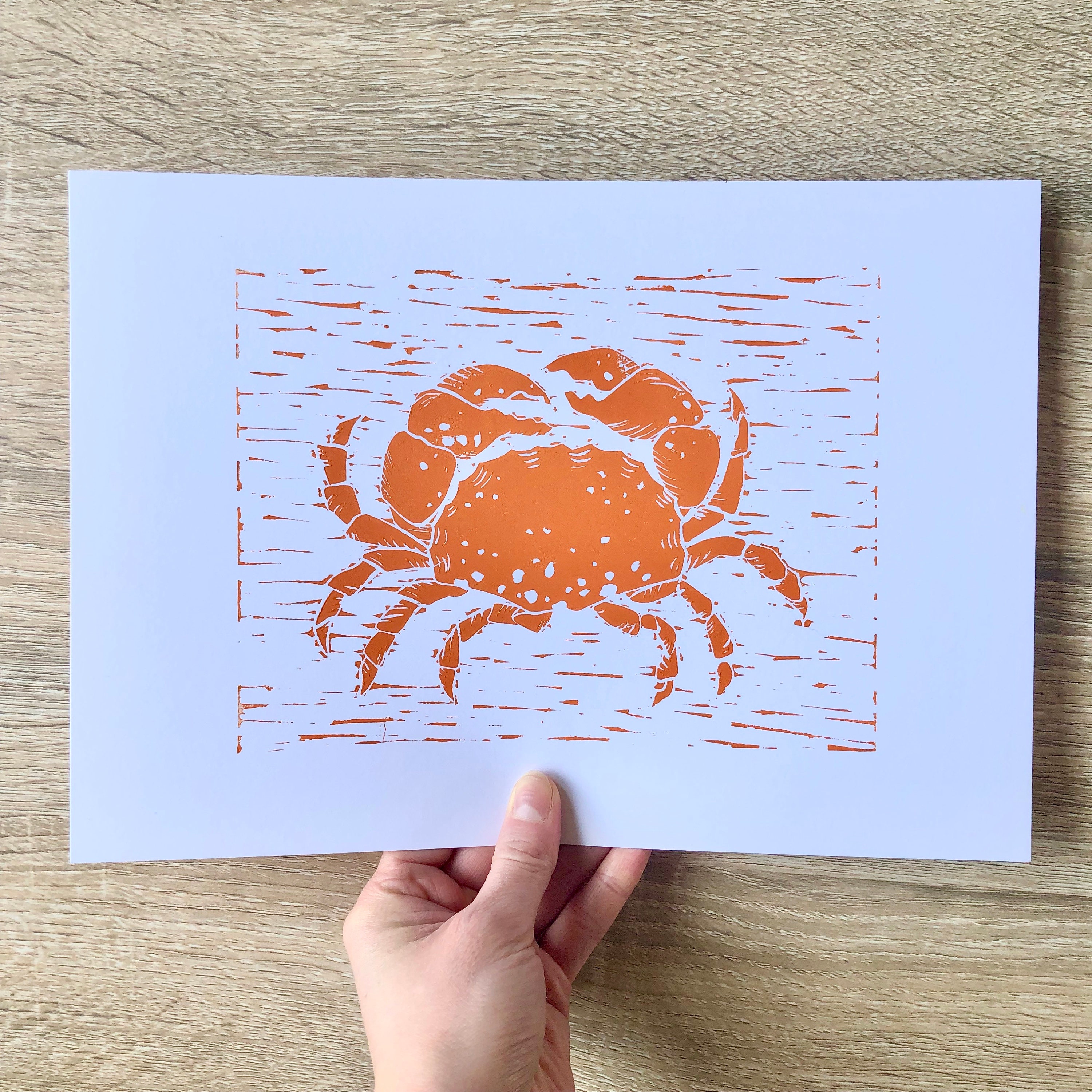Crab Handmade Linoprint - Etsy