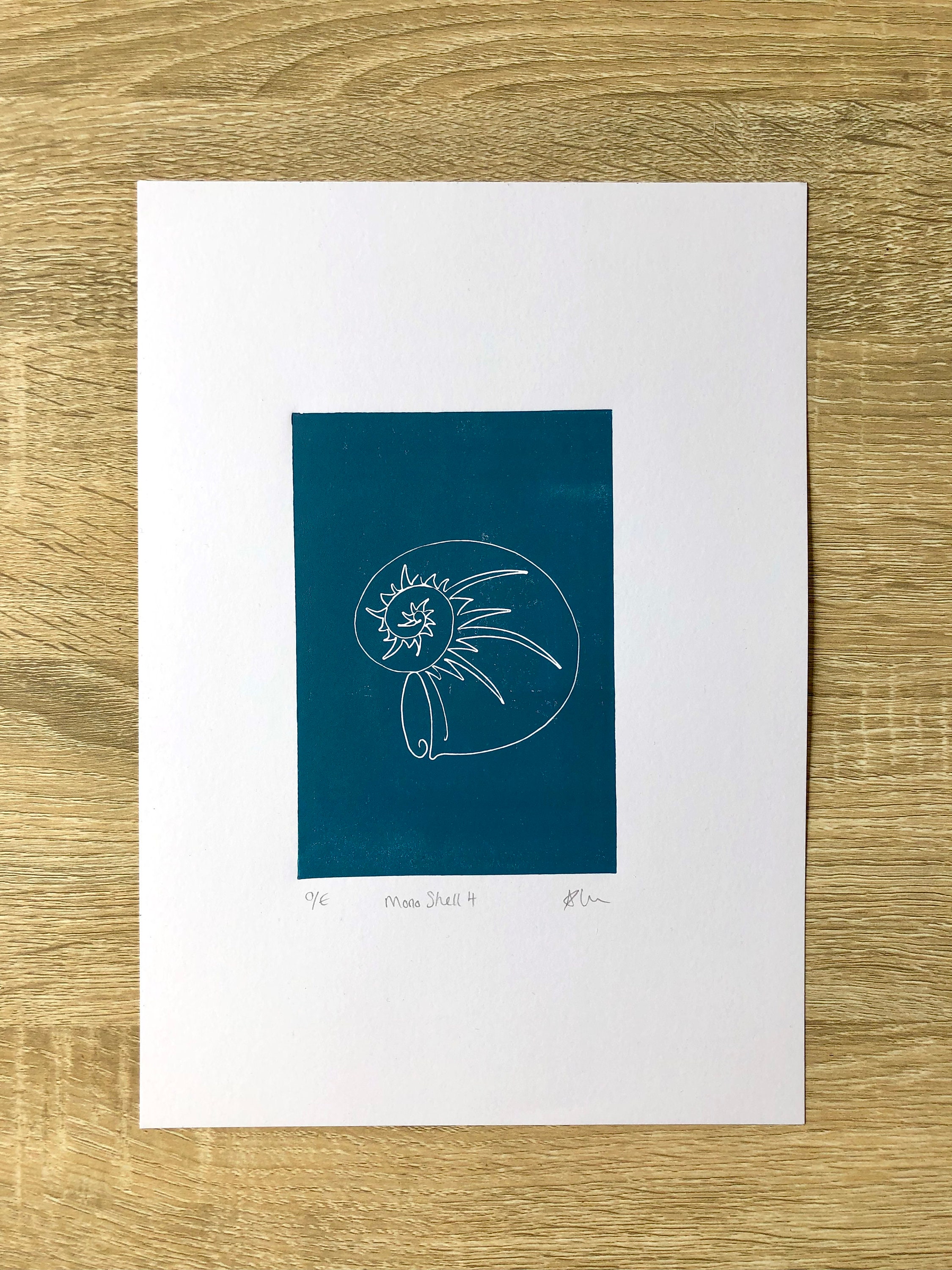 Mono Shell 4 Original Handmade Original Handmade Lino Print - Etsy UK