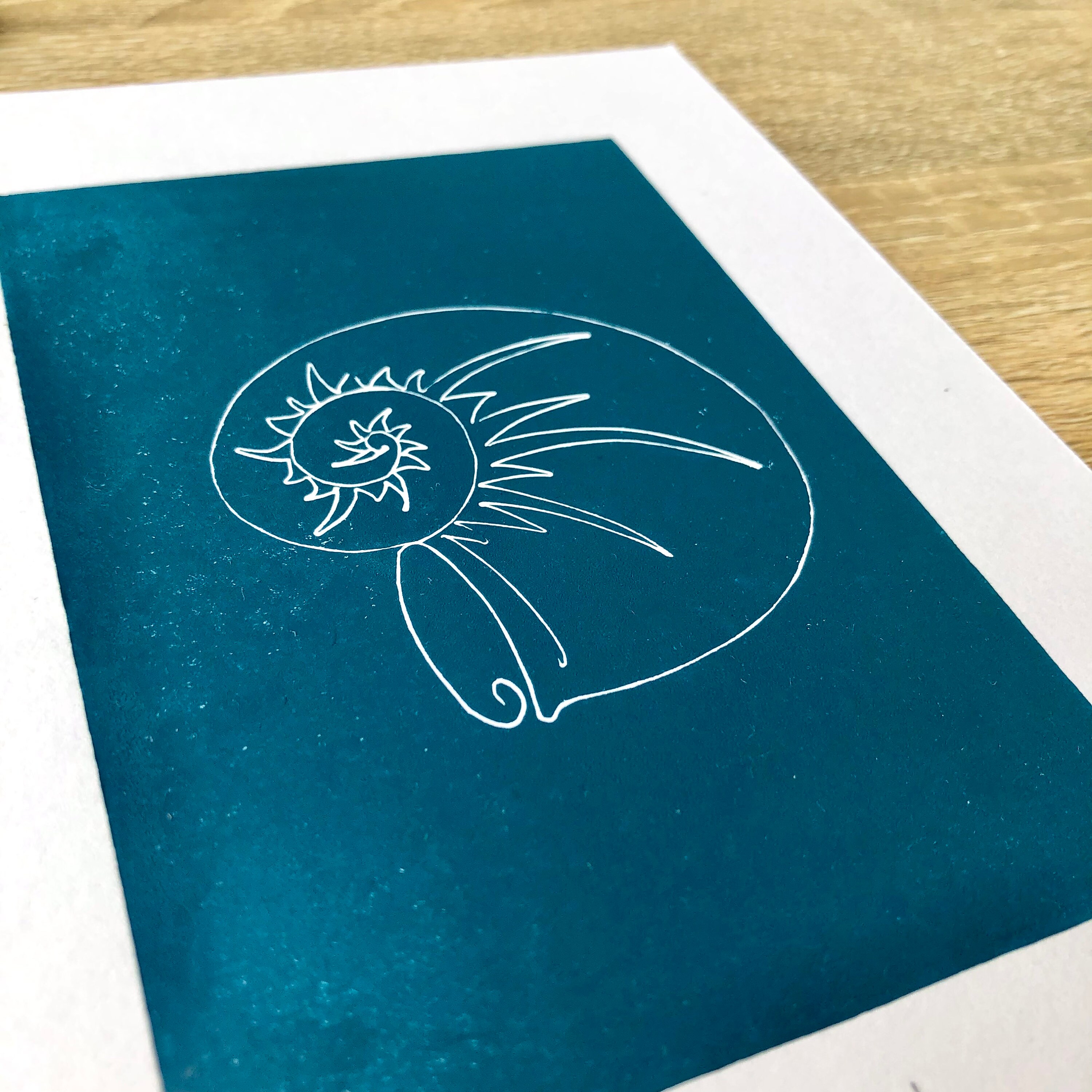 Mono Shell 4 Original Handmade Original Handmade Lino Print - Etsy UK