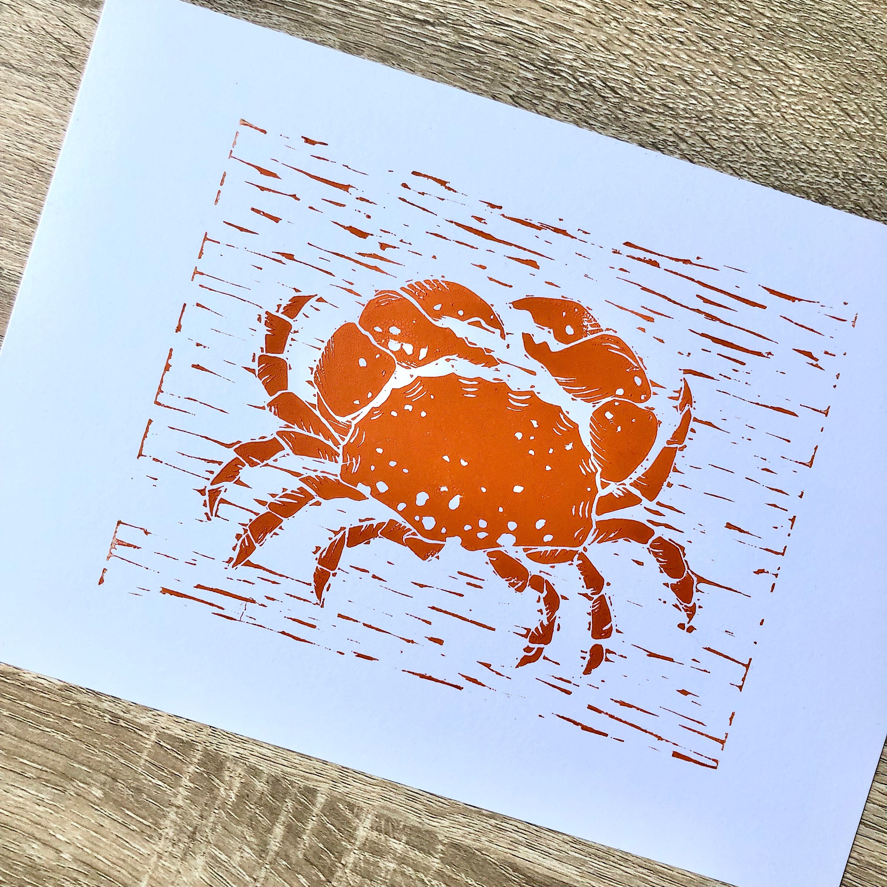 Crab Handmade Linoprint - Etsy