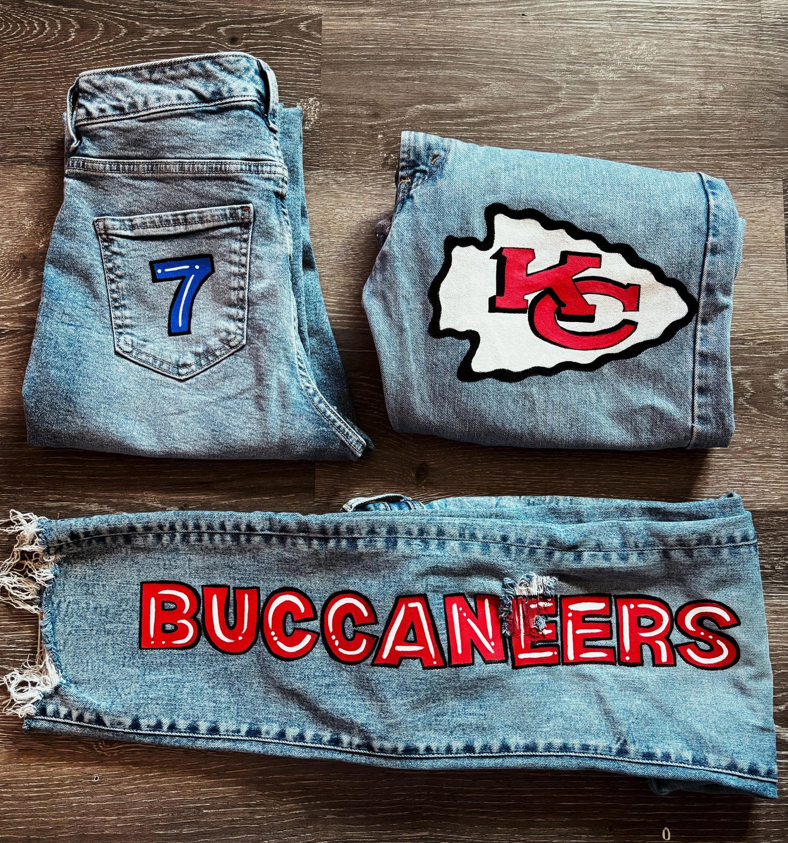 Custom Painted Sports Jeans - Etsy