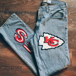 Custom Painted Sports Jeans - Etsy