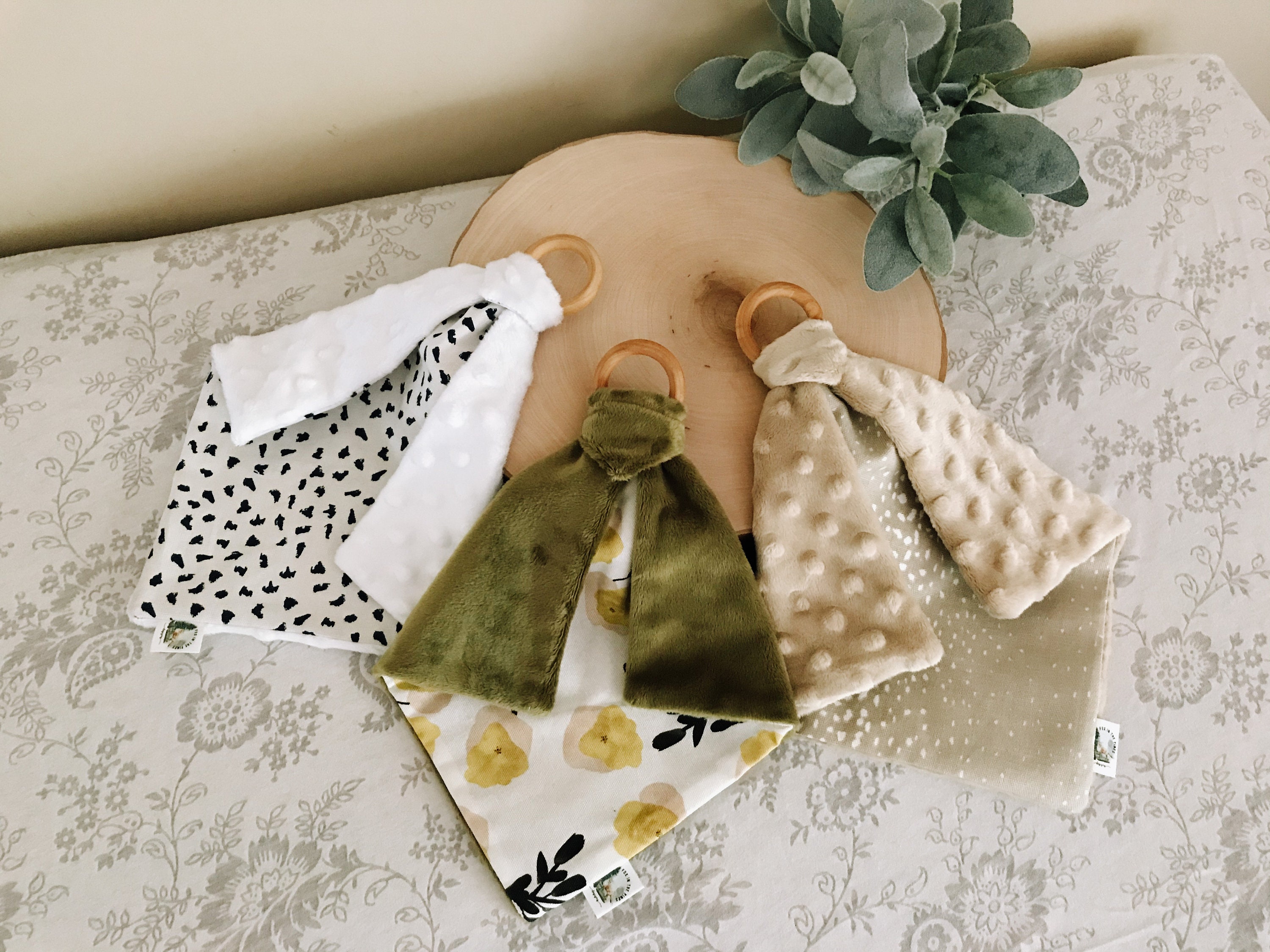 Fabric Infant Paci Lovey Teething Ring Binky Blanket Baby | Etsy