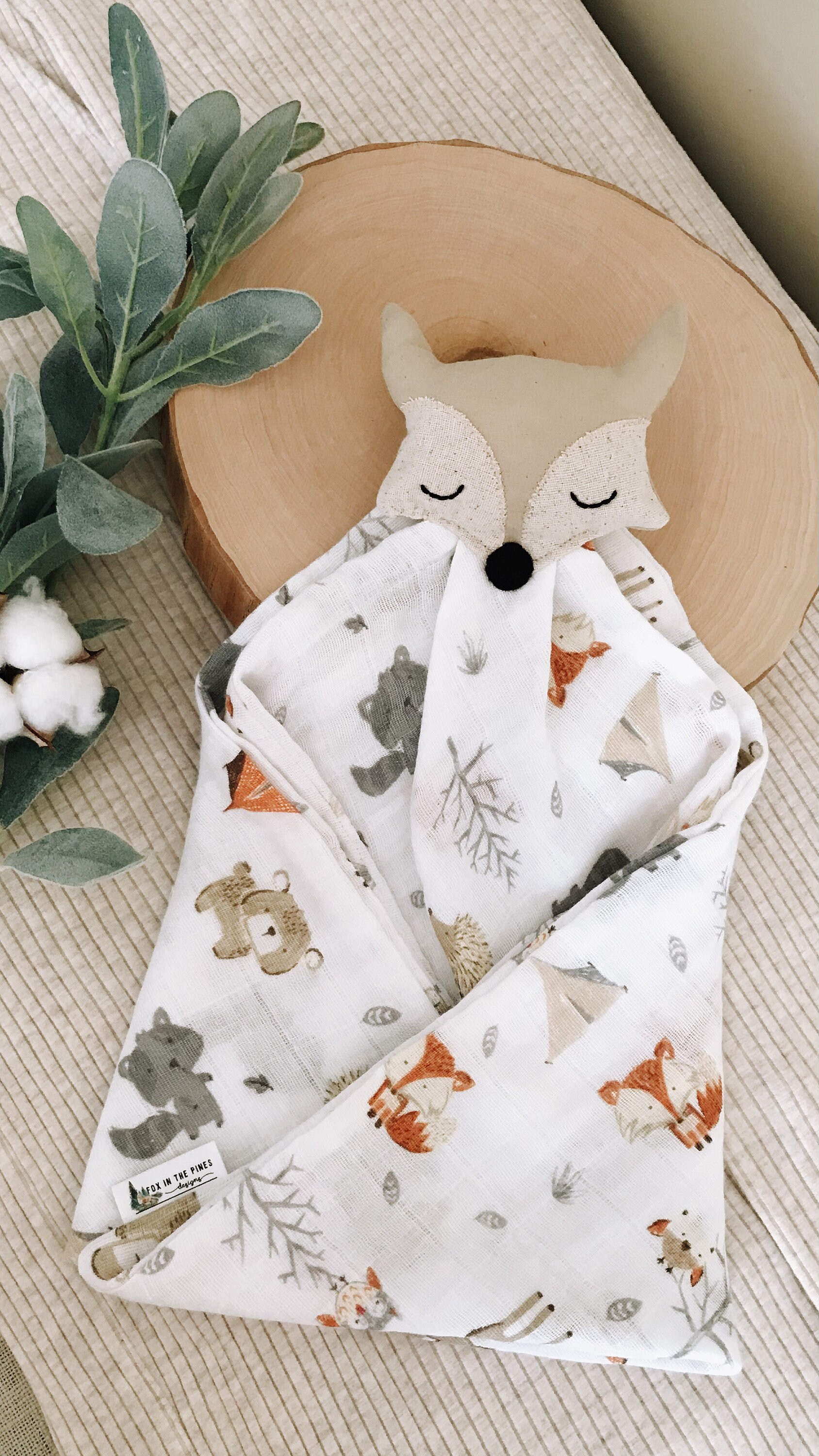 Fox Comfort Blanket Infant Cuddle Blanket Muslin Gauze | Etsy