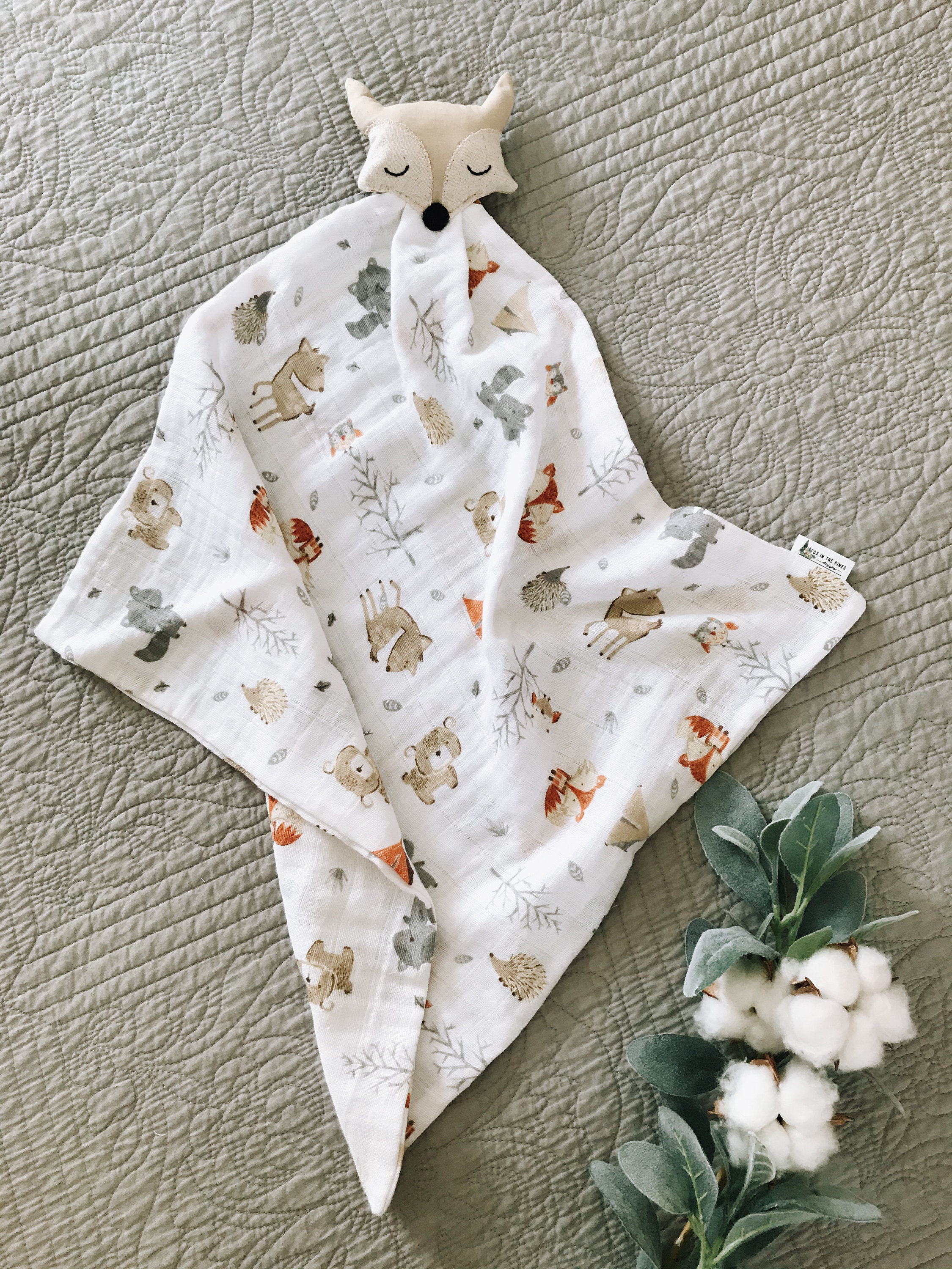 Fox Comfort Blanket Infant Cuddle Blanket Muslin Gauze | Etsy