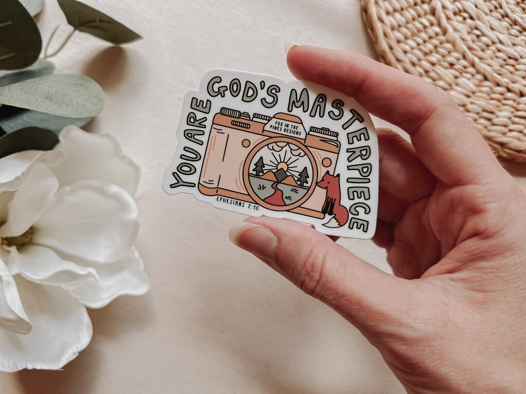 Motivational Vinyl Sticker: God's Masterpiece, Christian Decal - Etsy
